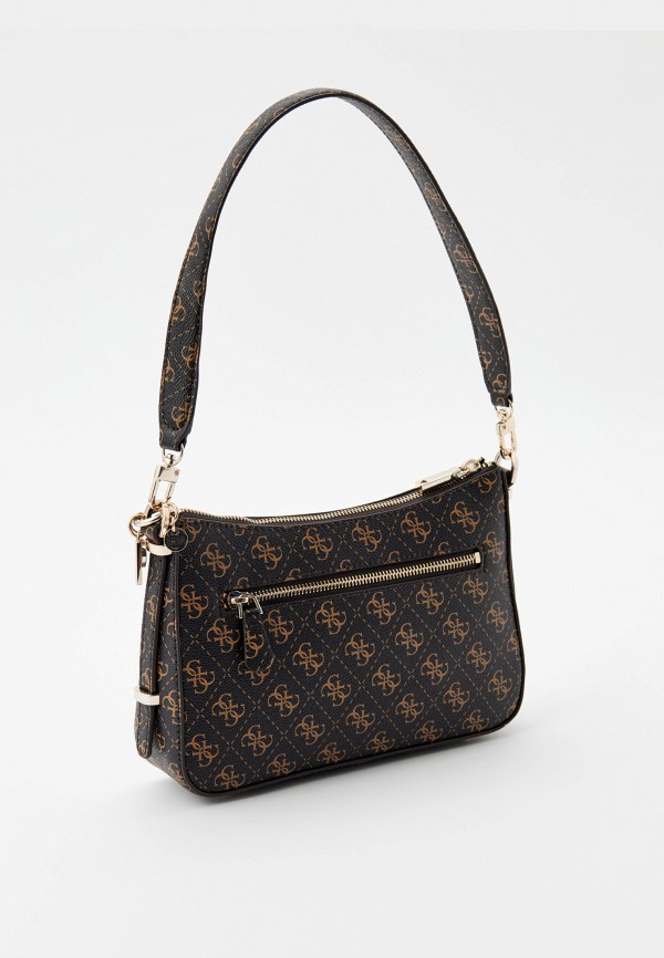 Сумка и брелок Guess ECO ERICA TOP ZIP SHOULDER BAG, цвет: коричневый ...