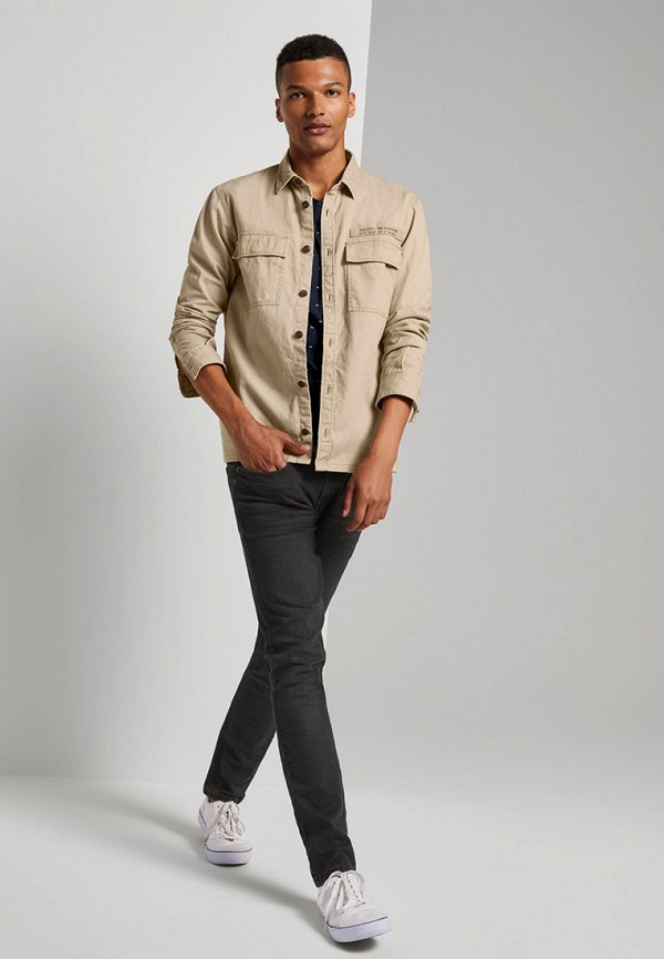 Рубашка Tom Tailor Denim, цвет: бежевый, TO793EMKJSF2 — купить в ...