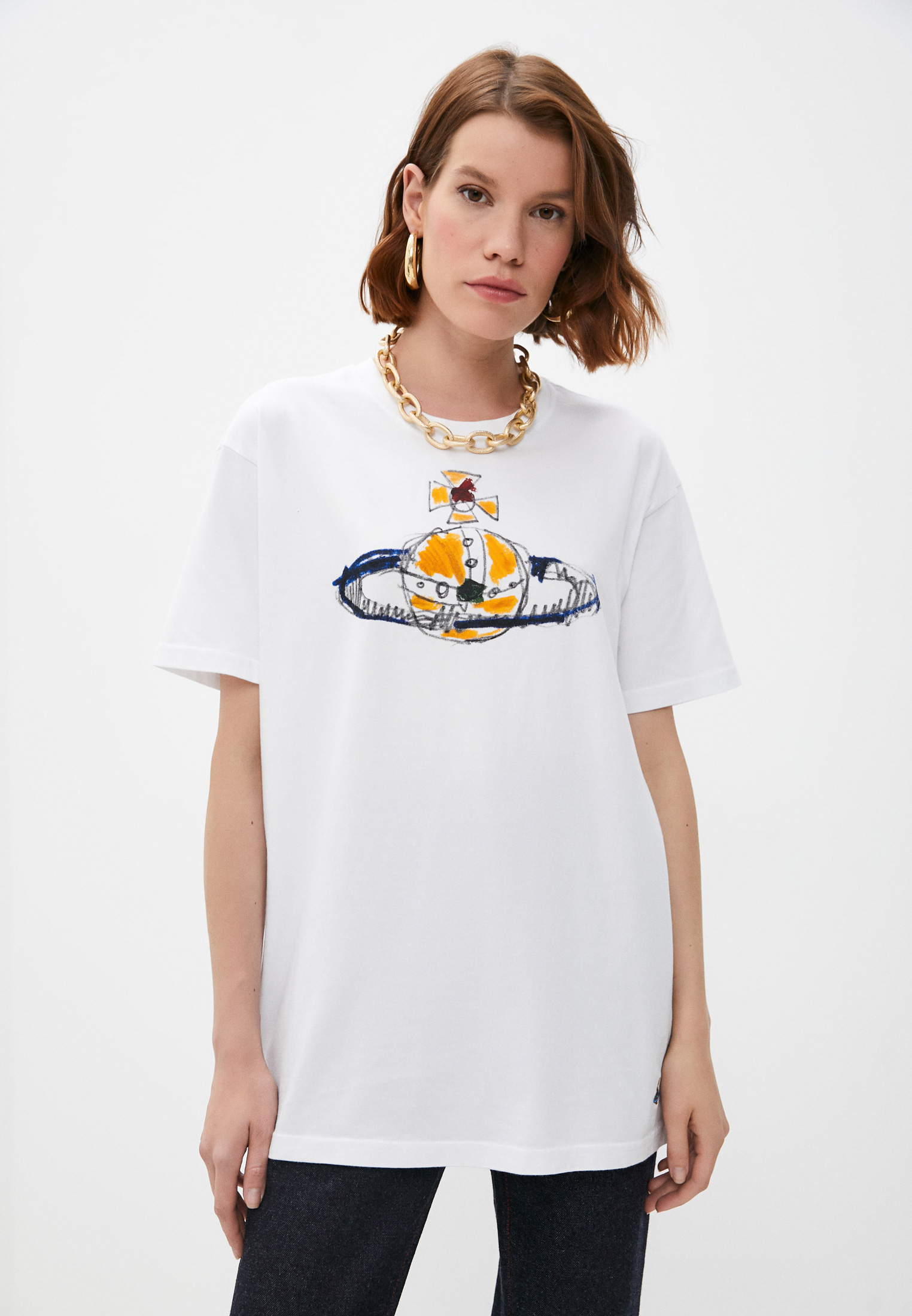 Футболка с коротким рукавом женский Vivienne Westwood 37010002-J001M-GO ...