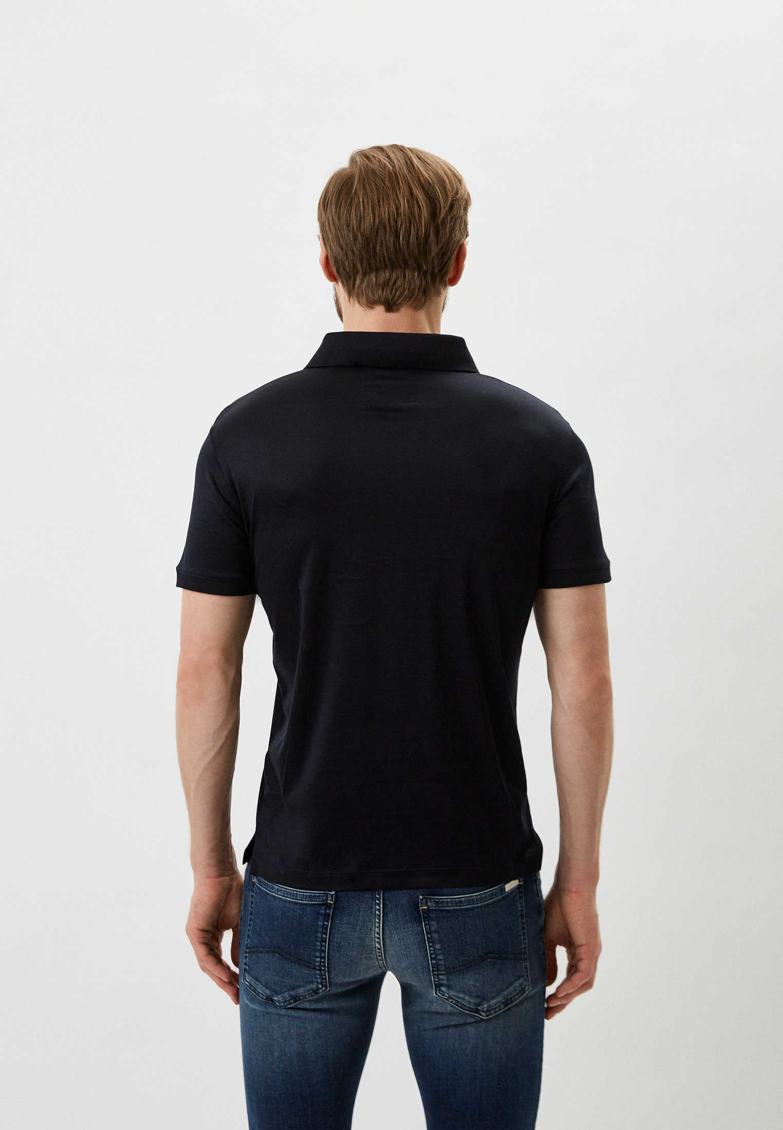 Мужские поло Emporio Armani (Эмпорио Армани) 8N1F98 1JUVZ (Цвет: Синий ...