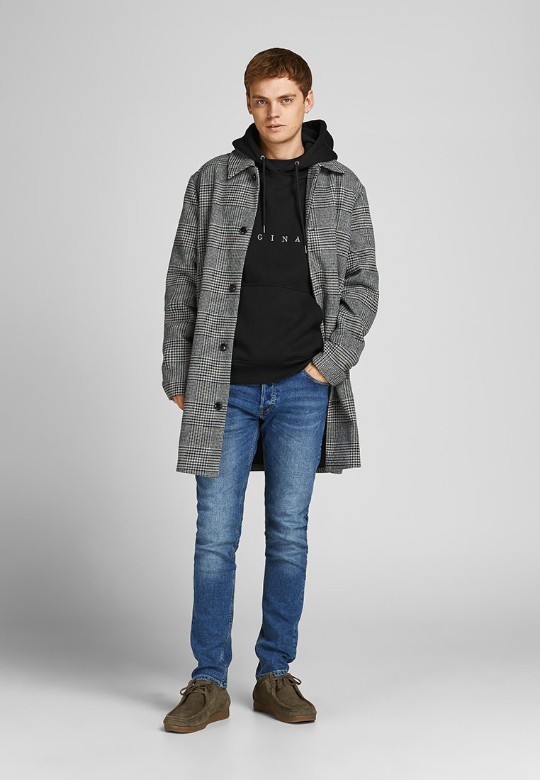 Мужские худи Jack & Jones (Джек Энд Джонс) 12176864 цвет черный купить ...