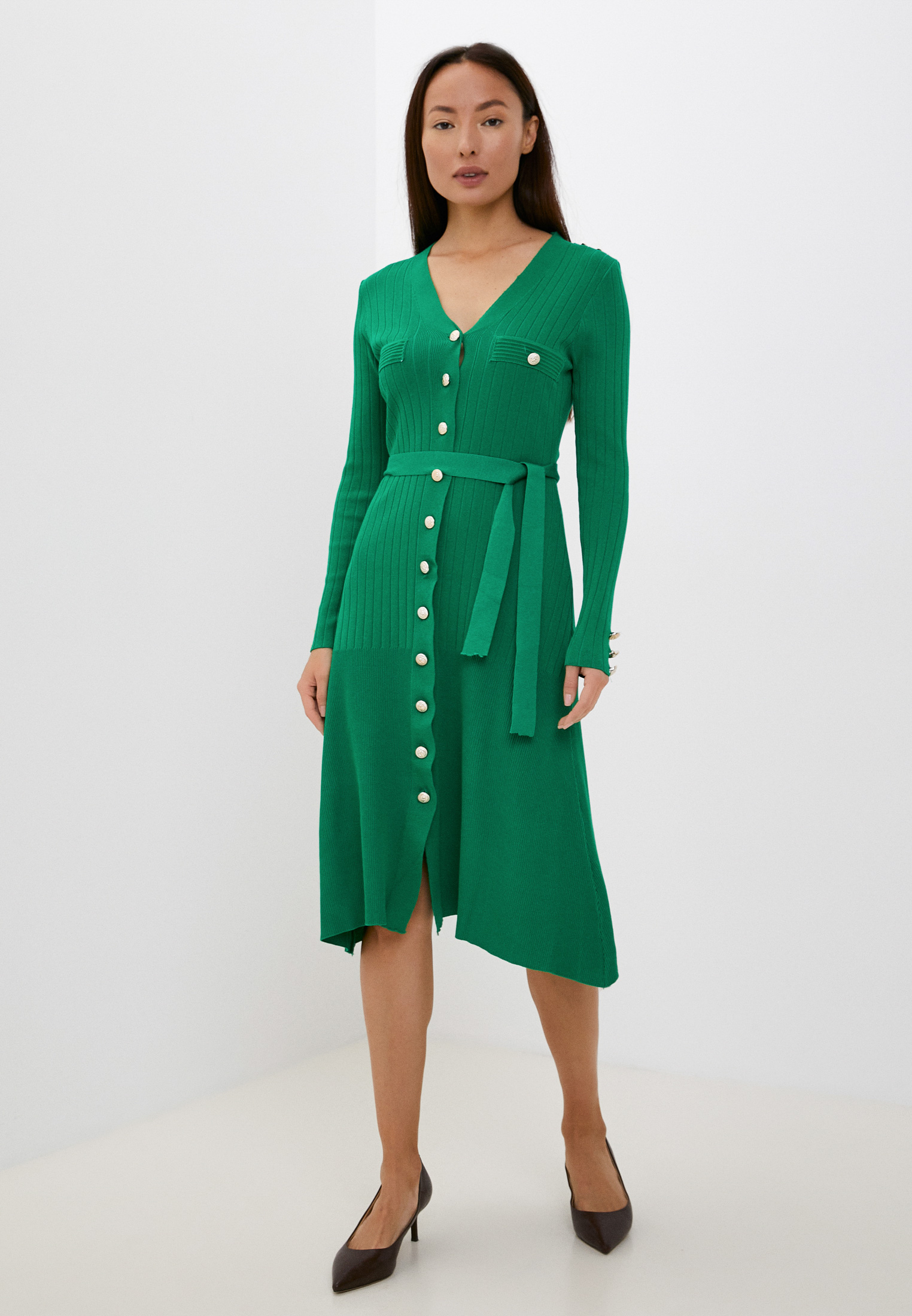 Вязаное платье женское Miss Gabby MG1276 цвет зеленый купить за 3780 руб.