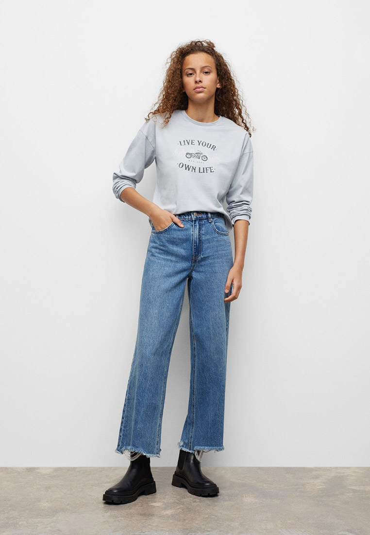 Футболка с длинным рукавом для девочек Mango Kids (Манго Кидс) 37065923 ...