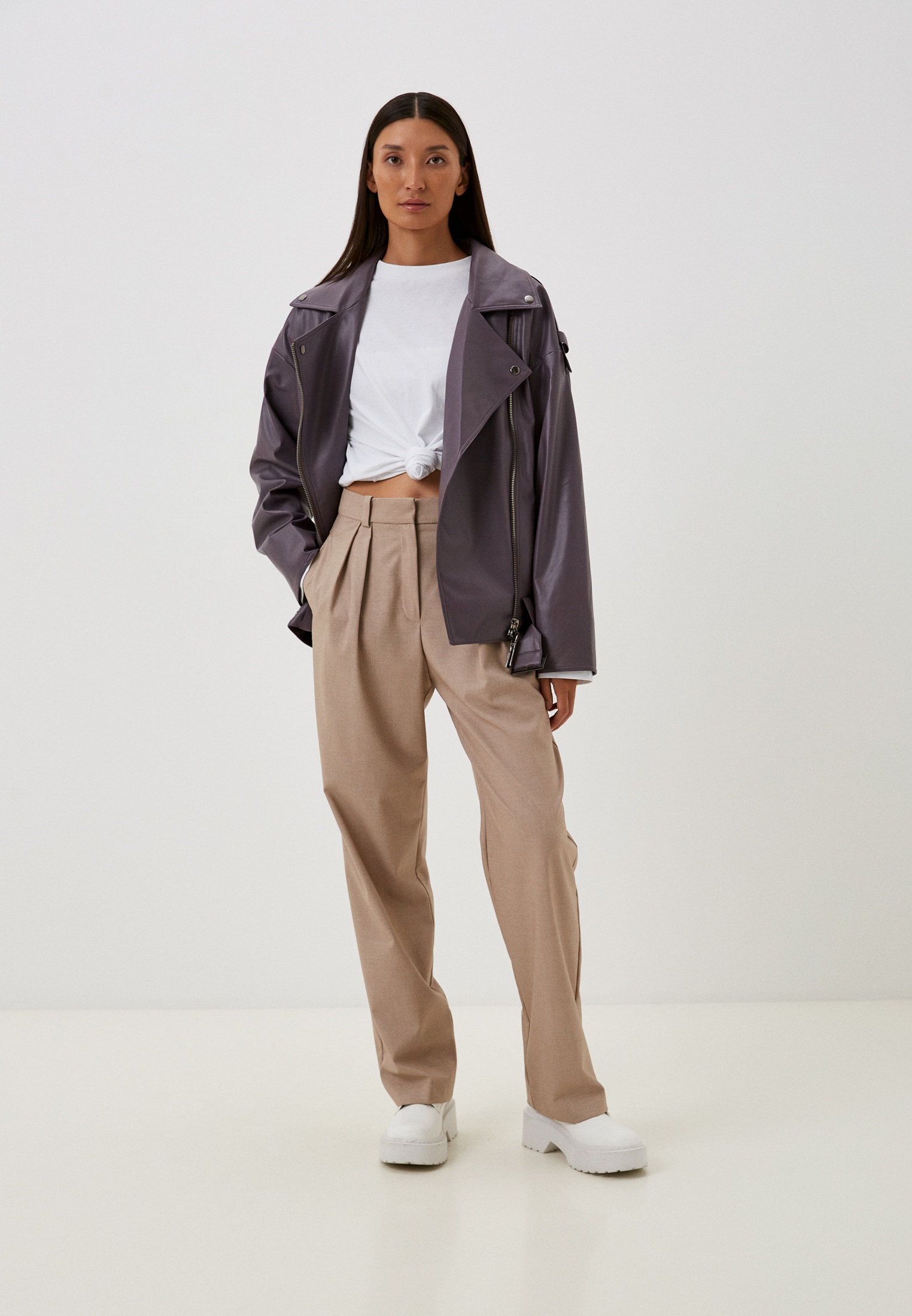 Кожаная куртка женская Marsena 2421-4502 цвет фиолетовый купить за 6120 ...