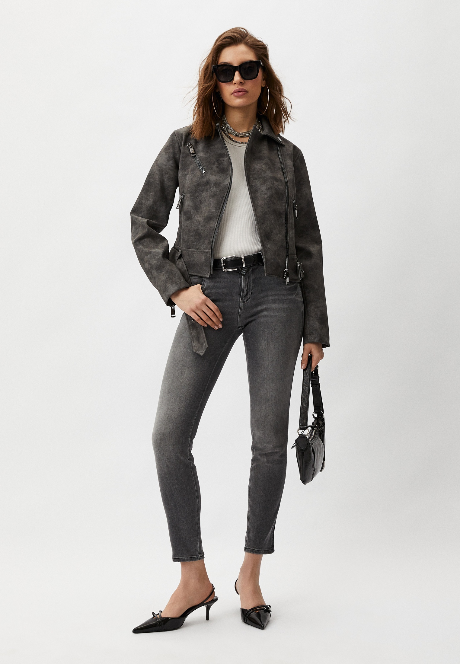 Кожаная куртка женская Guess (Гесс) W4GL19WG0Z0 купить за 12197 руб.