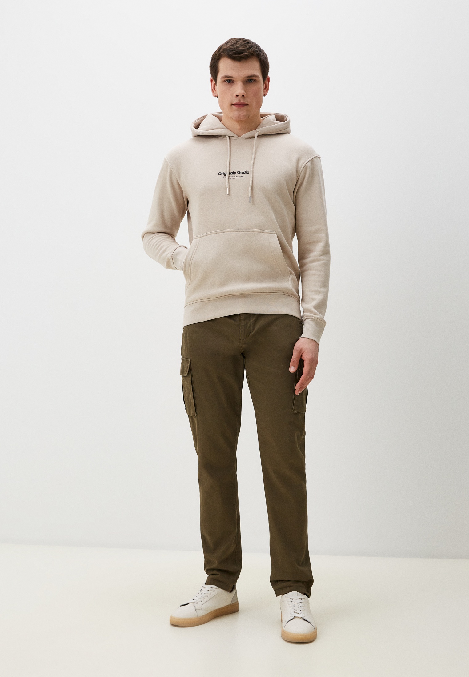 Мужские худи Jack & Jones (Джек Энд Джонс) 12241687 цвет бежевый купить ...