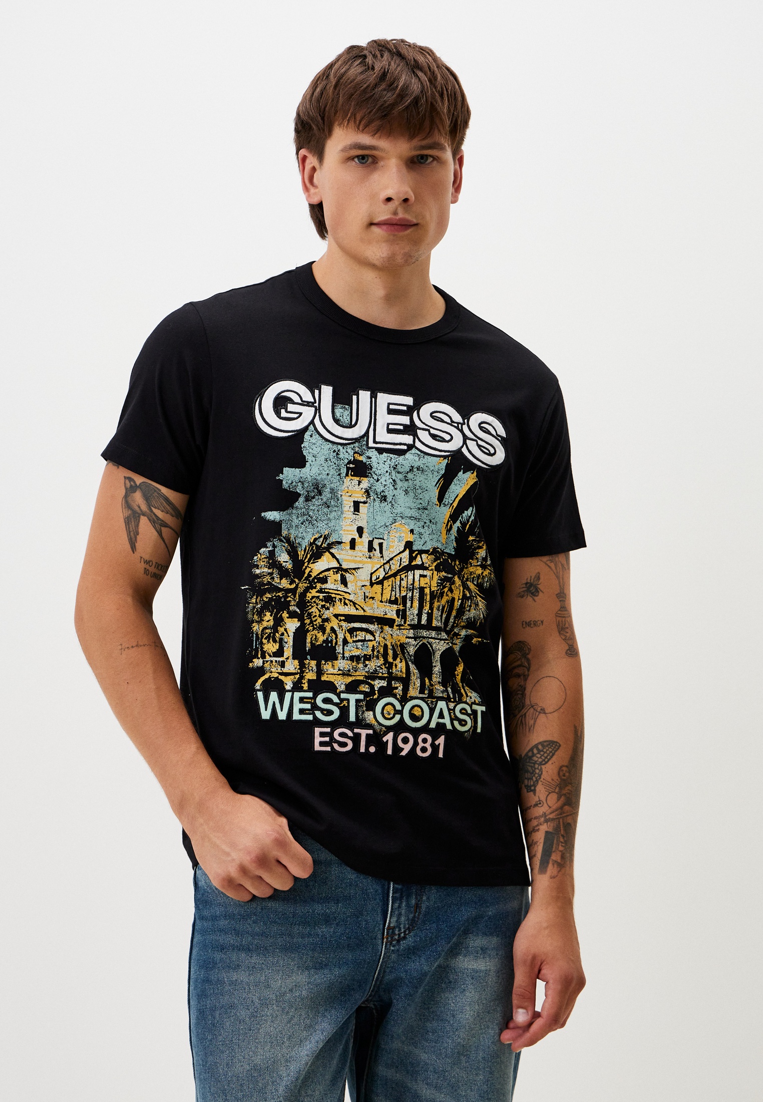Футболка с коротким рукавом мужской Guess (Гесс) M4YI22K8FQ4 купить за ...