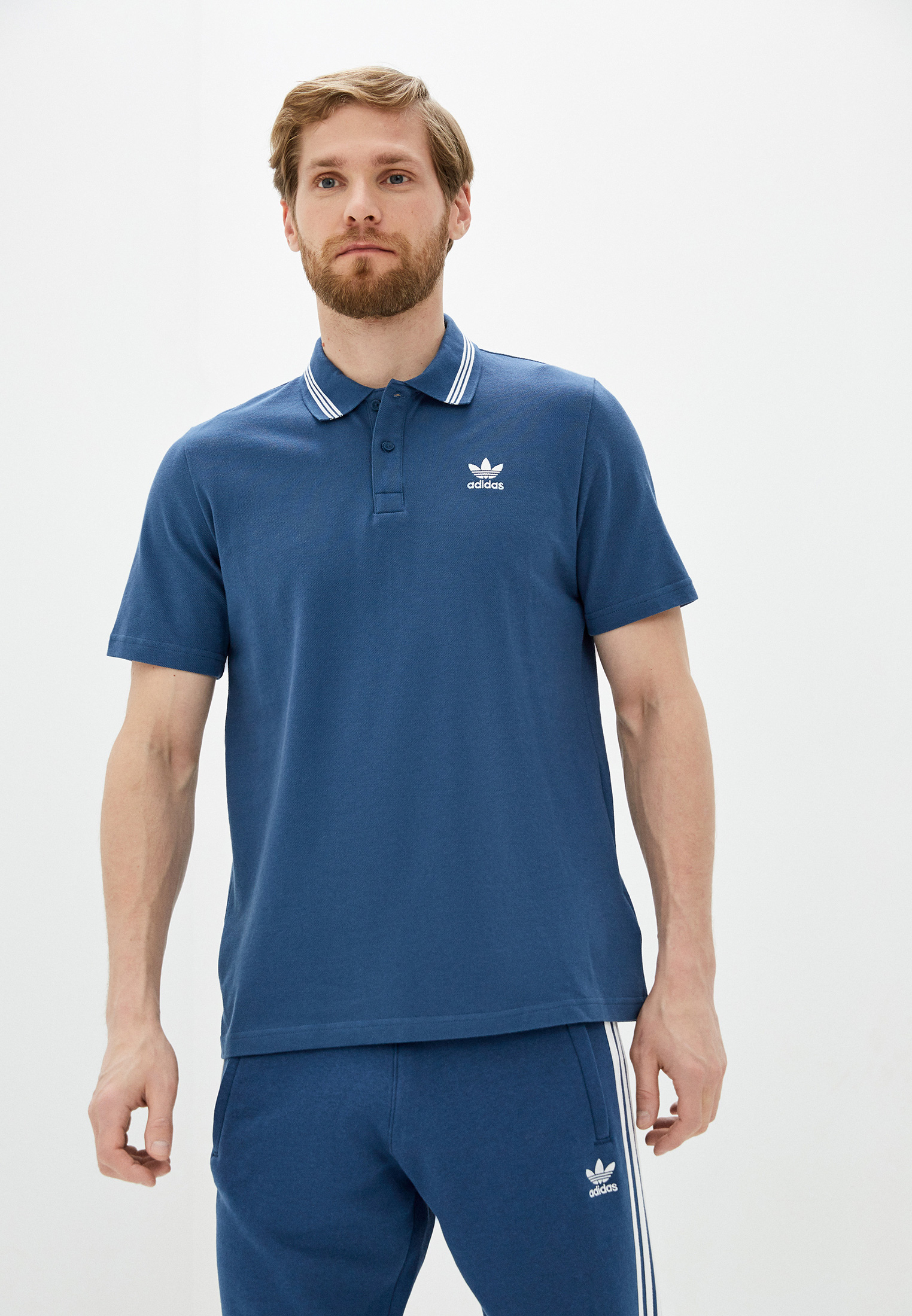 Поло adidas Originals, цвет: синий, AD093EMHLIO1 — купить в интернет ...