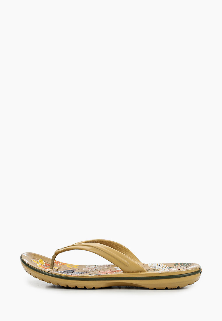 Сланцы Crocs Crocband Botanical Print Flip, цвет: бежевый, CR014AWIKCD1 ...