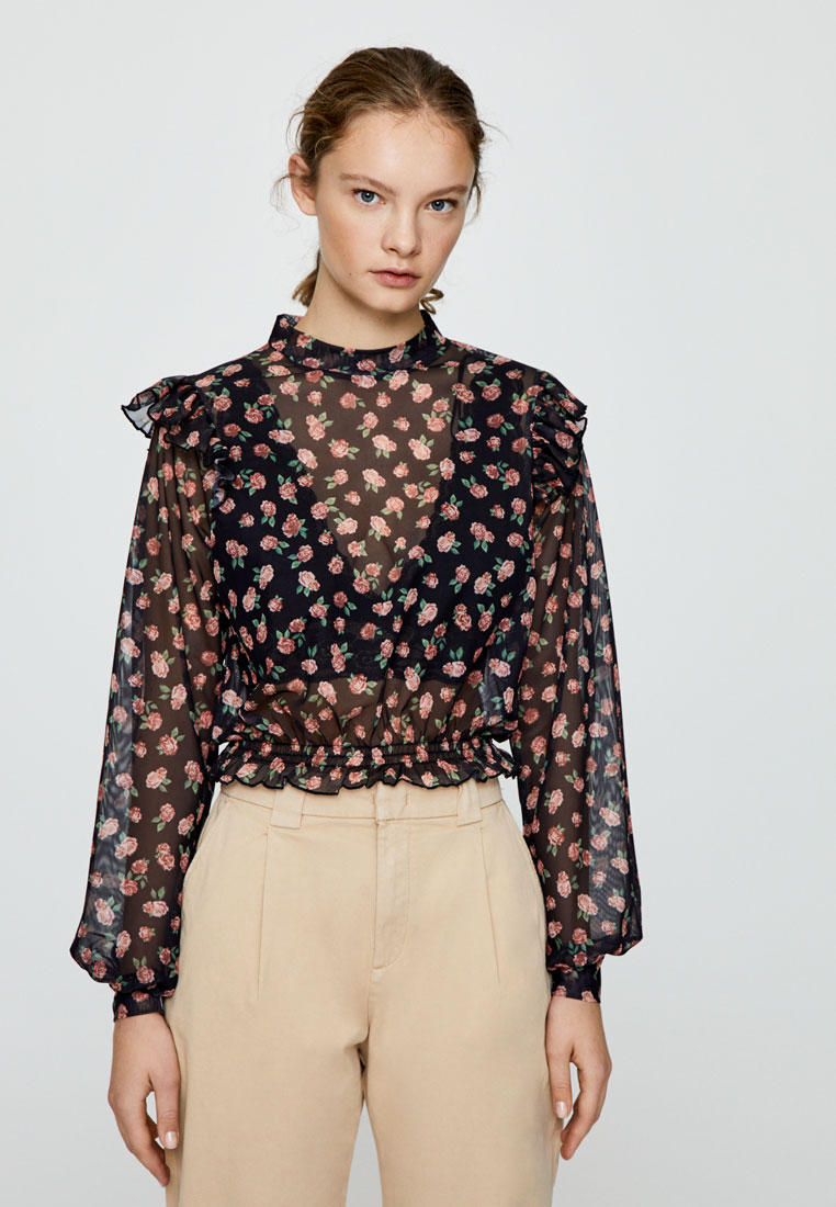 Блуза Pull&Bear, цвет: черный, IX001XW00H2J — купить в интернет ...