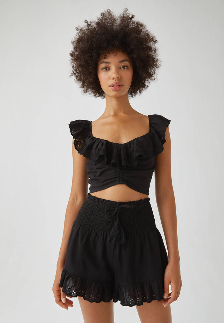 Топ Pull&Bear, цвет: черный, IX001XW00MTJ — купить в интернет-магазине ...