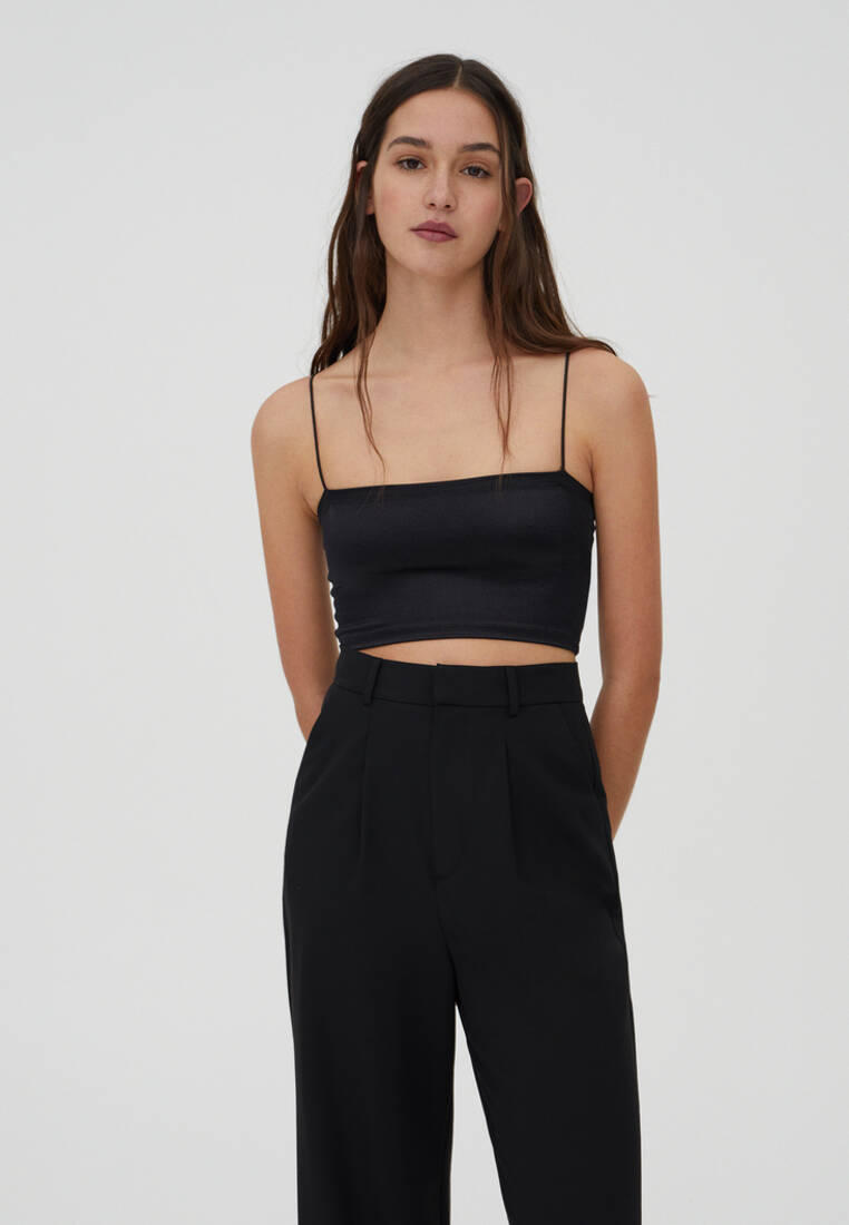 Топ Pull&Bear, цвет: черный, IX001XW00UHV — купить в интернет-магазине ...