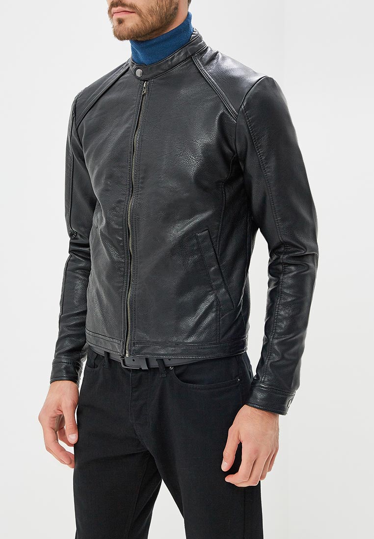 Куртка кожаная Jack & Jones, цвет: черный, JA391EMBZMR2 — купить в ...