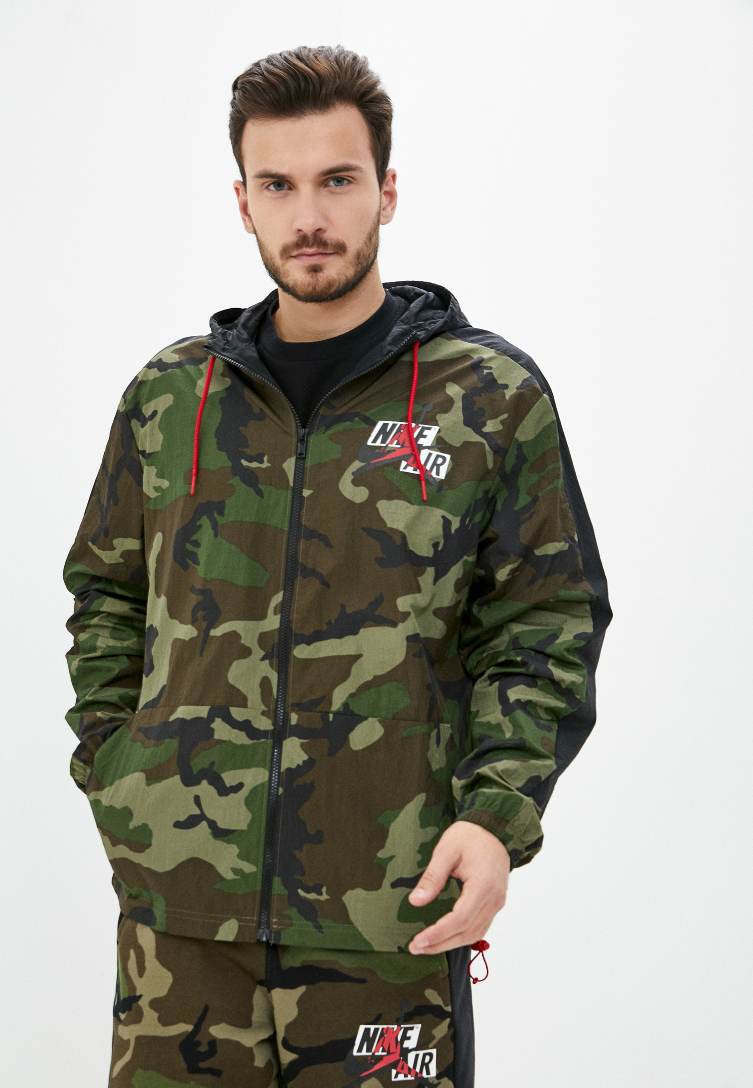 Ветровка Jordan M J JMC CAMO WINDBREAKER, цвет: хаки, JO025EMJMYE3 ...