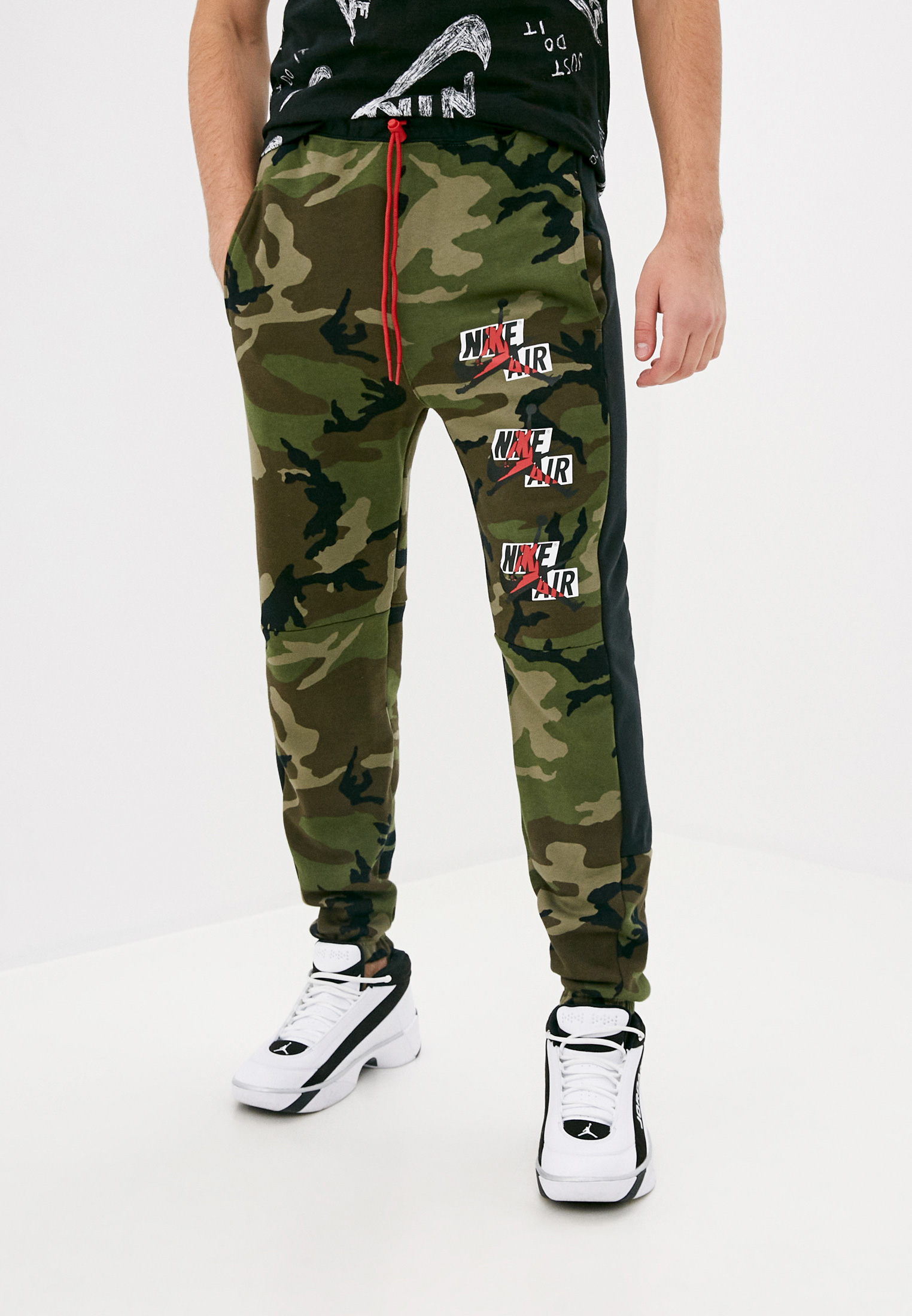 Брюки спортивные Jordan M J JMC CAMO FLC PANT, цвет: хаки, JO025EMJMYE5 ...