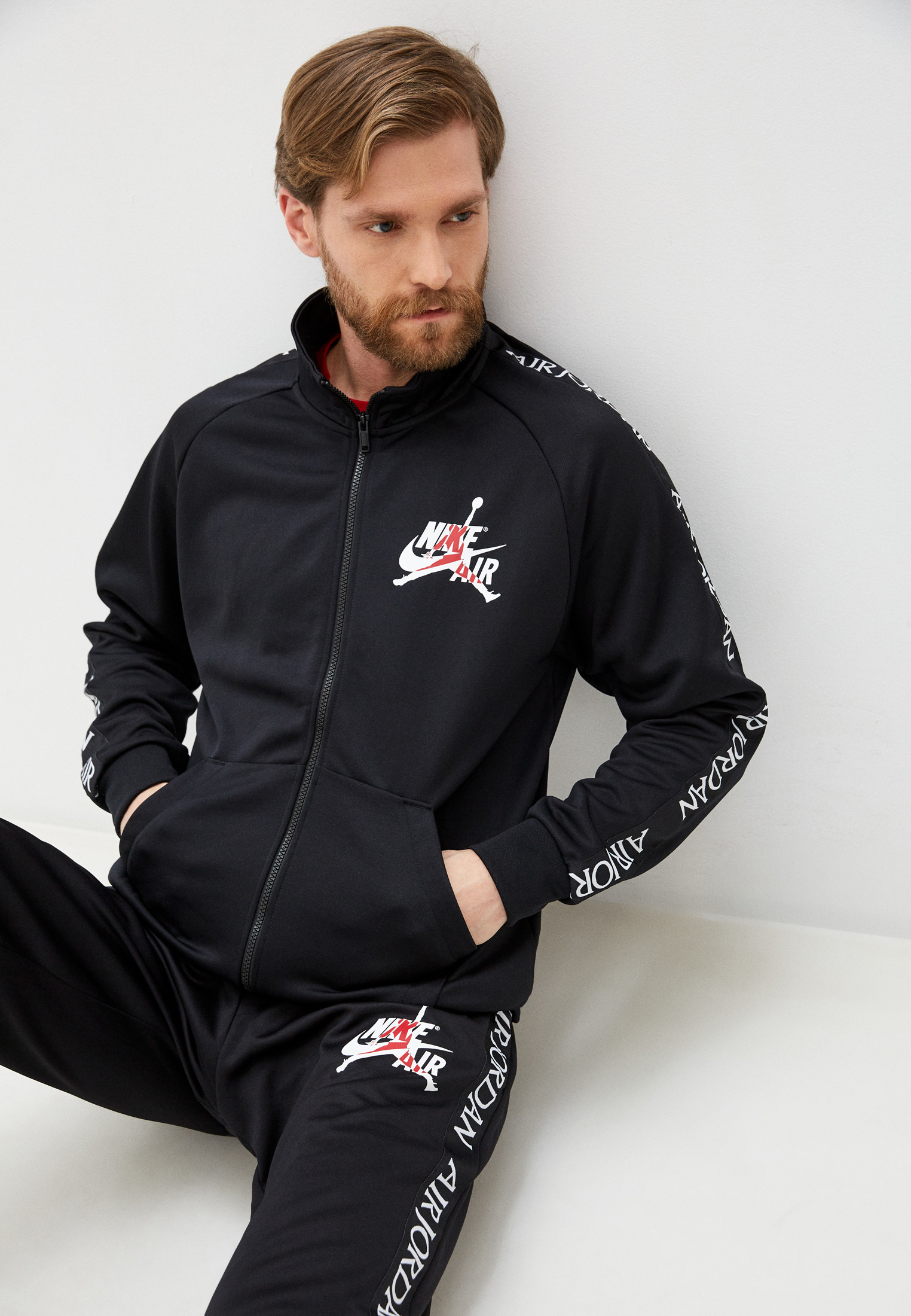 Олимпийка Jordan M J JM CLSC TRICOT WARMUP JKT, цвет: черный ...