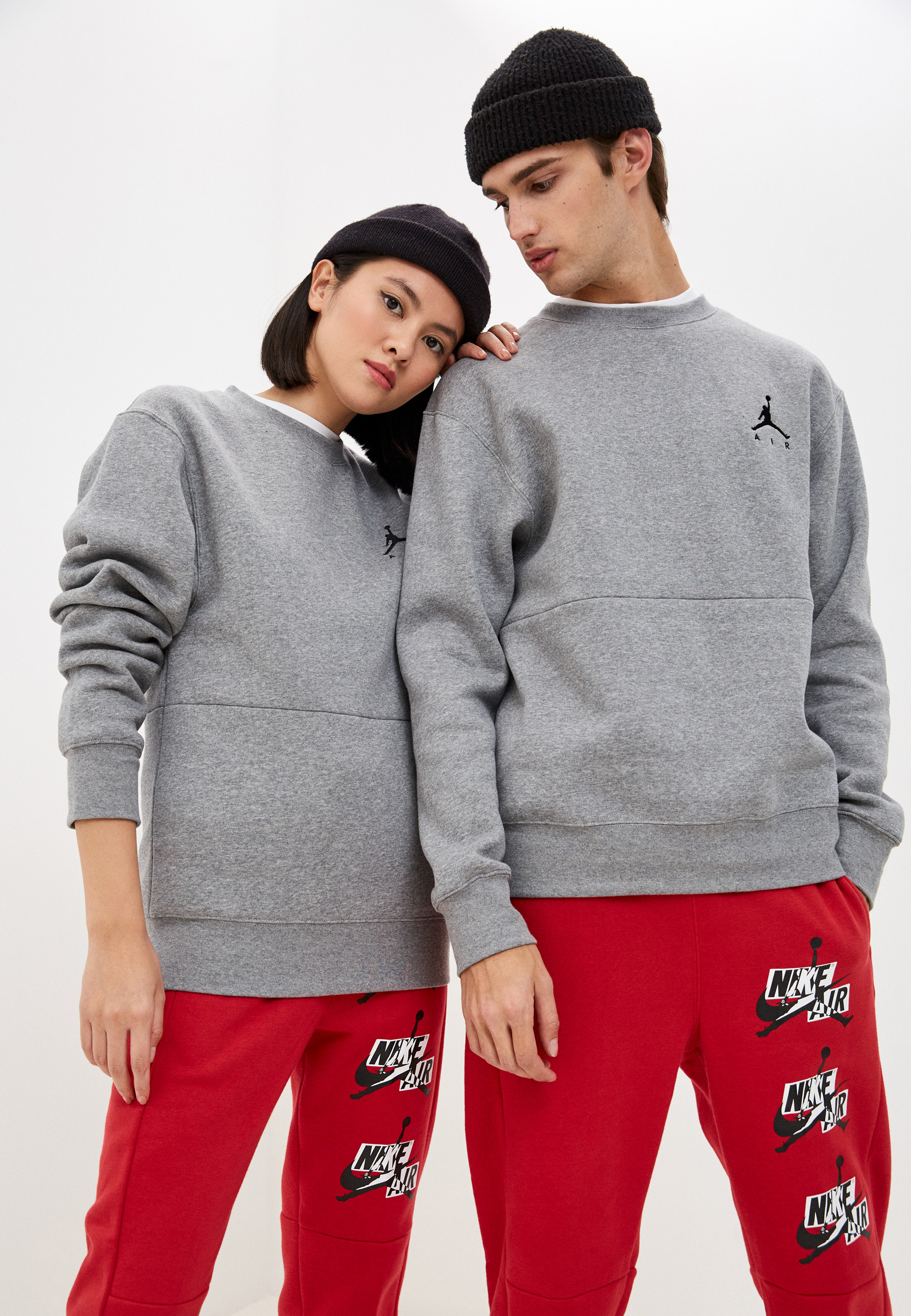 Свитшот Jordan M J JUMPMAN AIR FLEECE CREW, цвет: серый, JO025EMLKNJ7 ...
