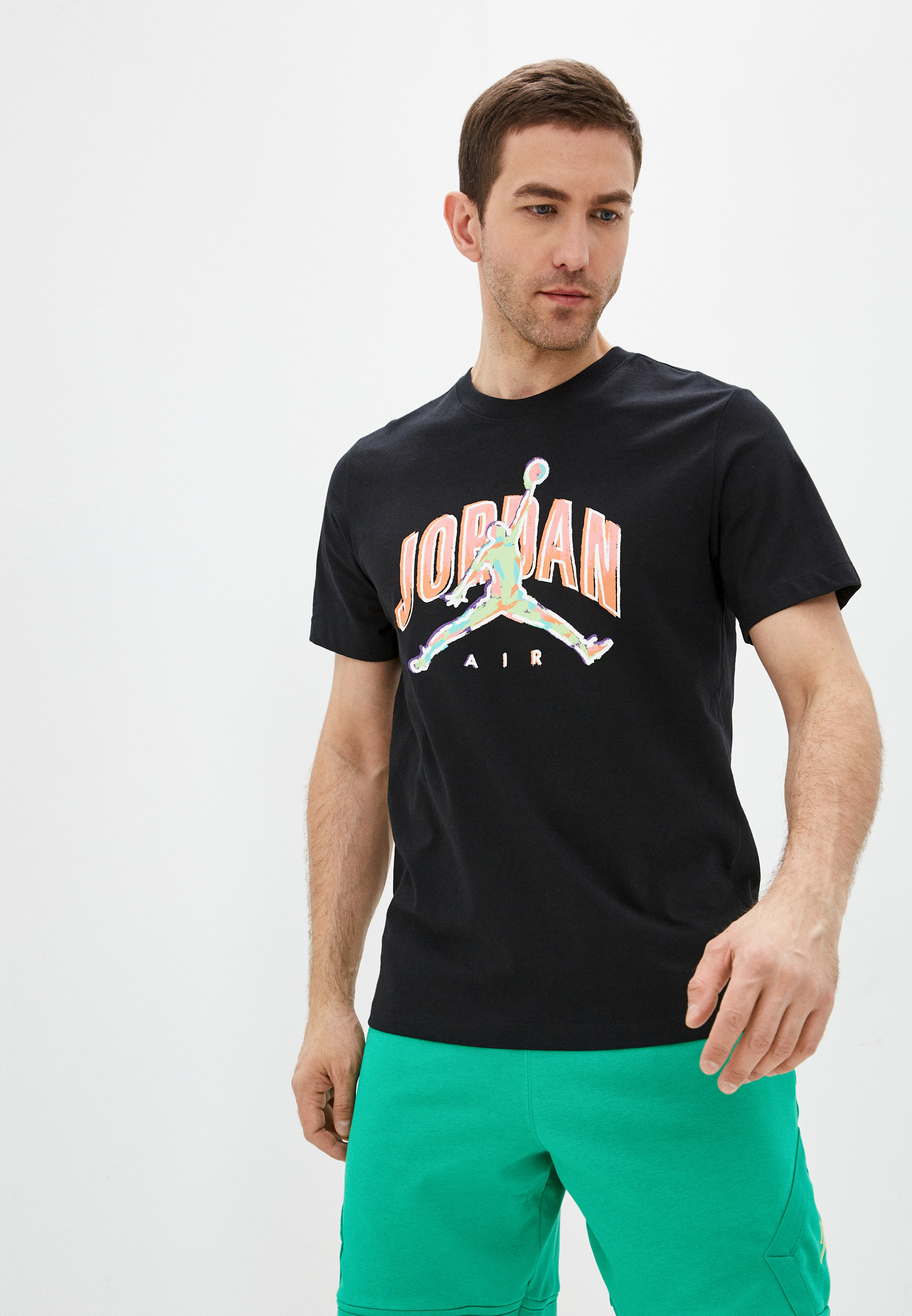 Футболка Jordan M J BRAND JDN AIR SS CREW, цвет: черный, JO025EUMPYX1 ...