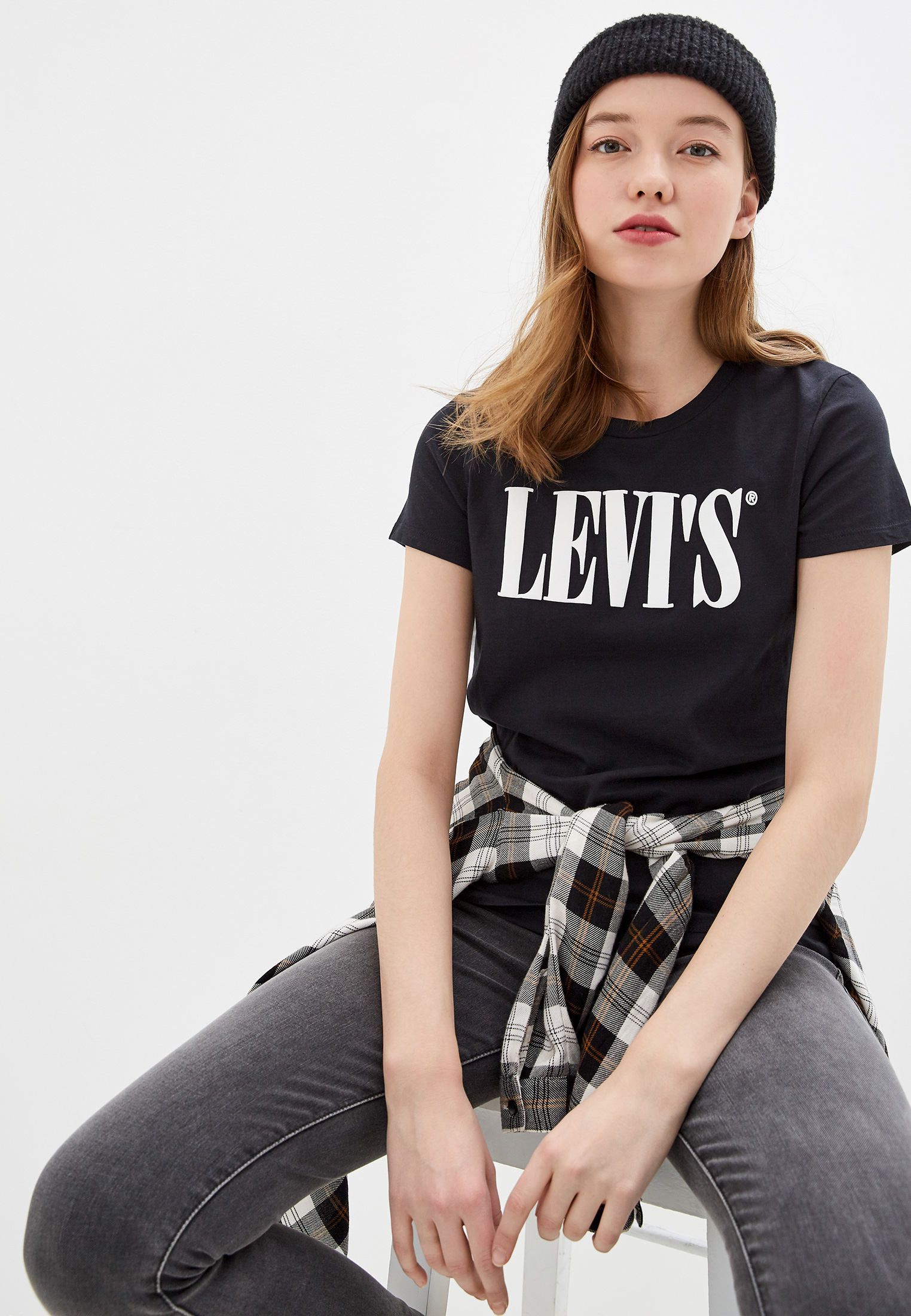 Футболка Levi's®, цвет: черный, LE306EWHHOX3 — купить в интернет ...