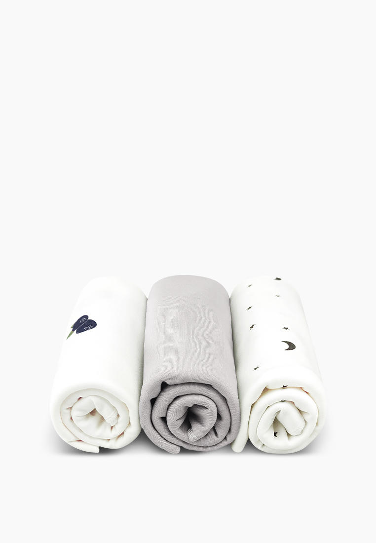 Комплект пеленок Mjolk Голубика/White Sand/Ночное небо, цвет: белый ...