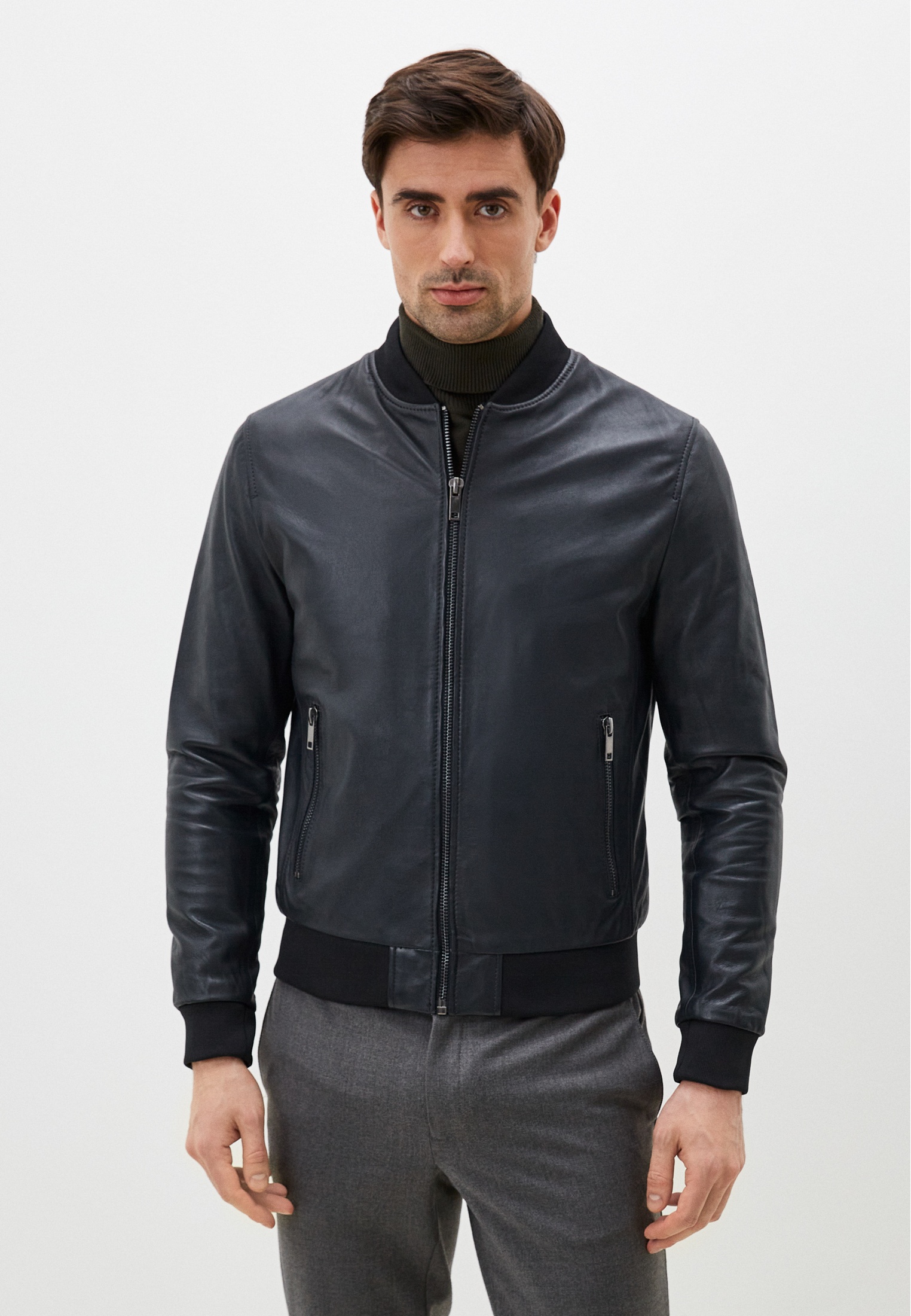 Куртка кожаная Urban Fashion for Men, цвет: синий, MP002XM003FN ...