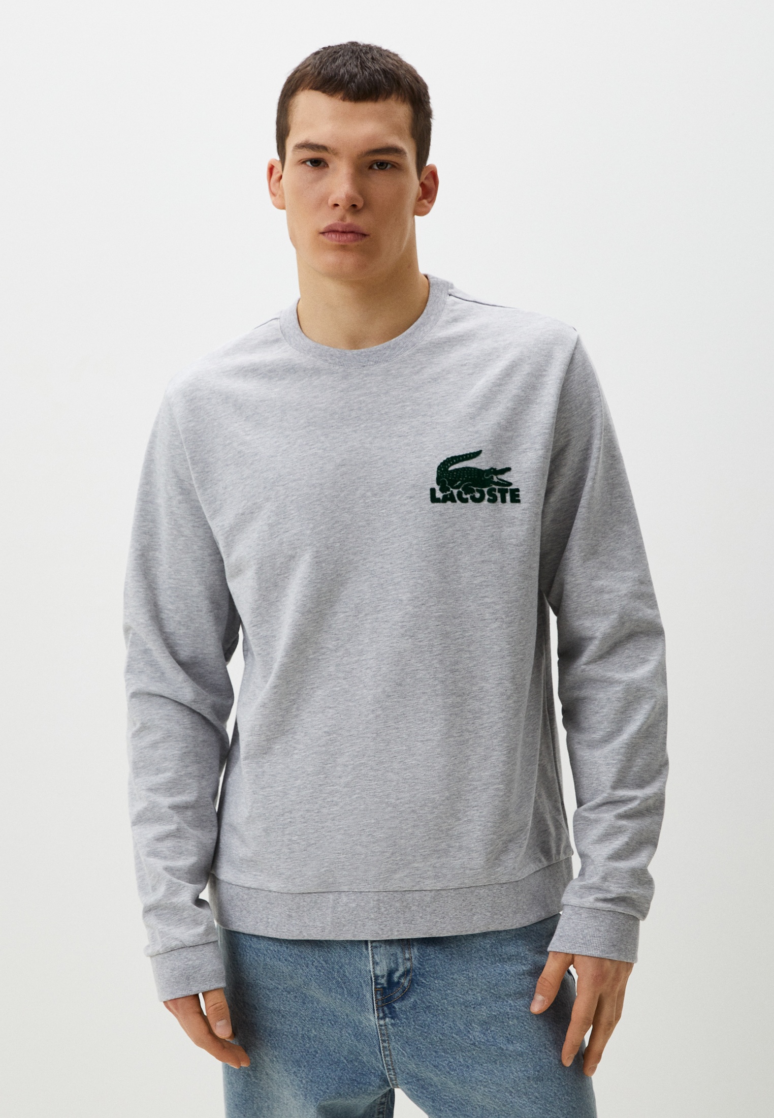 Свитшот Lacoste, цвет: серый, MP002XM004Q9 — купить в интернет-магазине ...