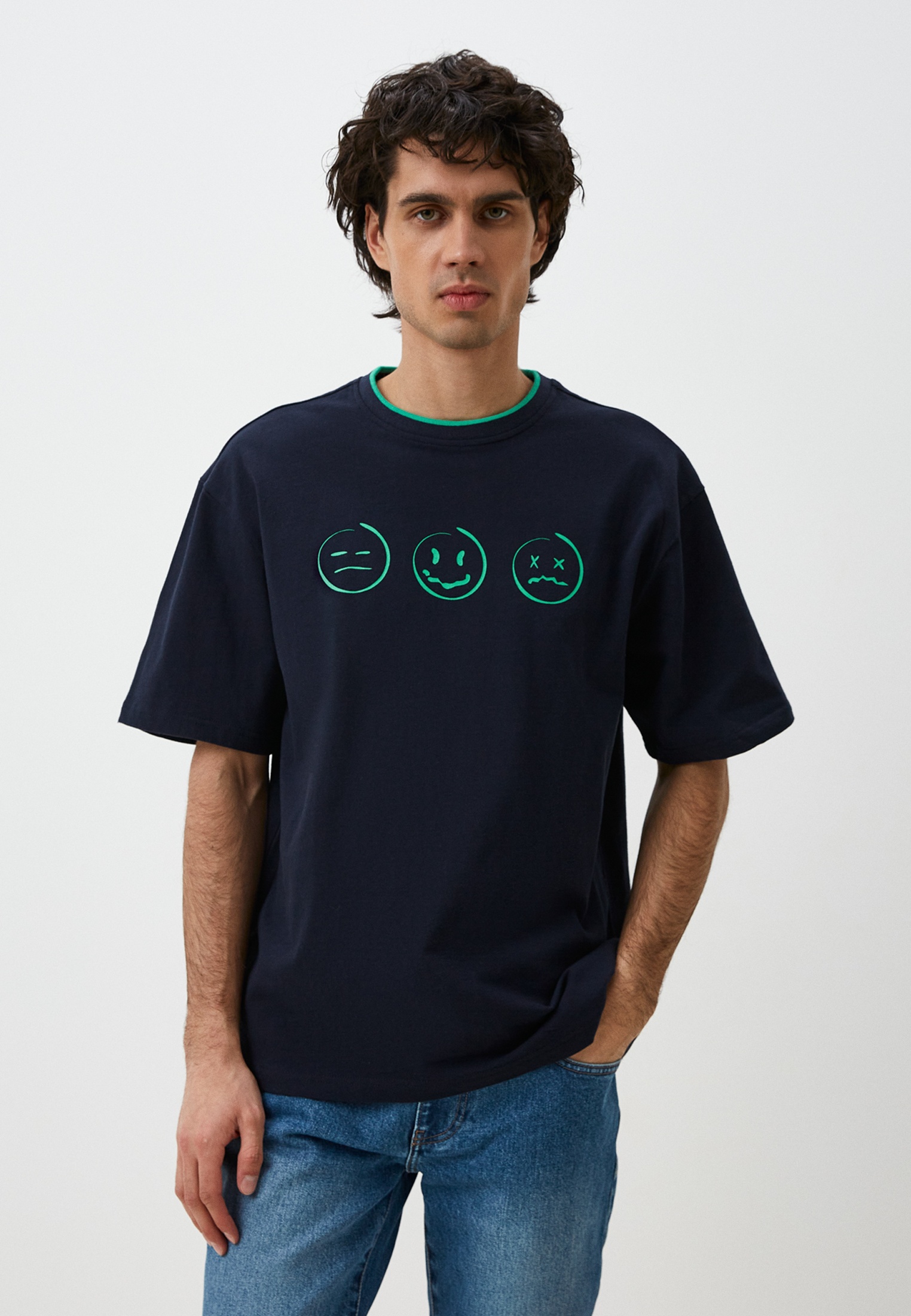 Футболка JC Just Clothes Over fit, цвет: синий, MP002XM00BDG — купить в ...