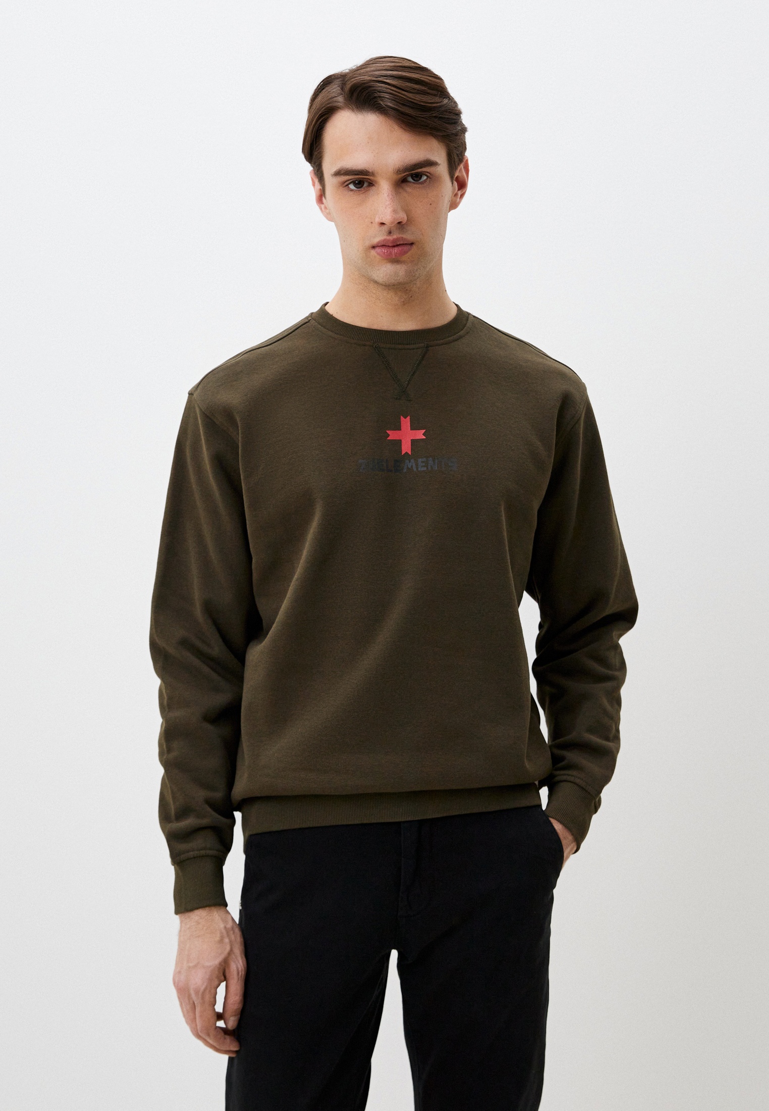 Свитшот ZU Elements, цвет: хаки, MP002XM00BRF — купить в интернет-магазине Lamoda