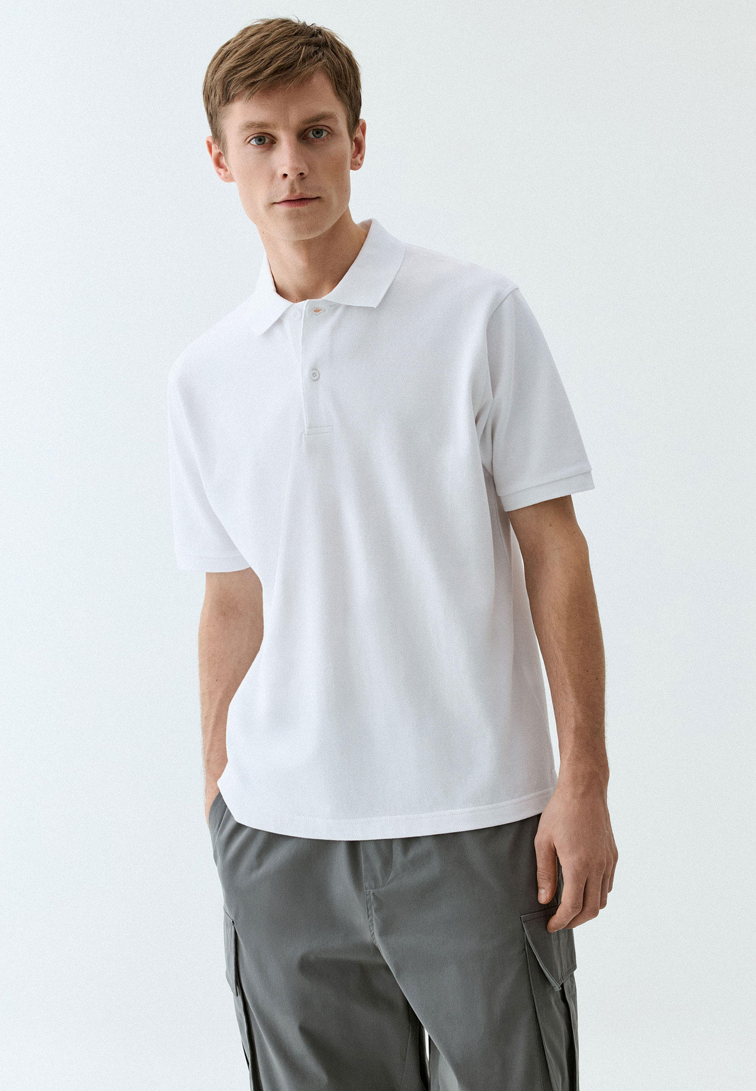 Поло Sela, цвет: белый, MP002XM00DFT — купить в интернет-магазине Lamoda