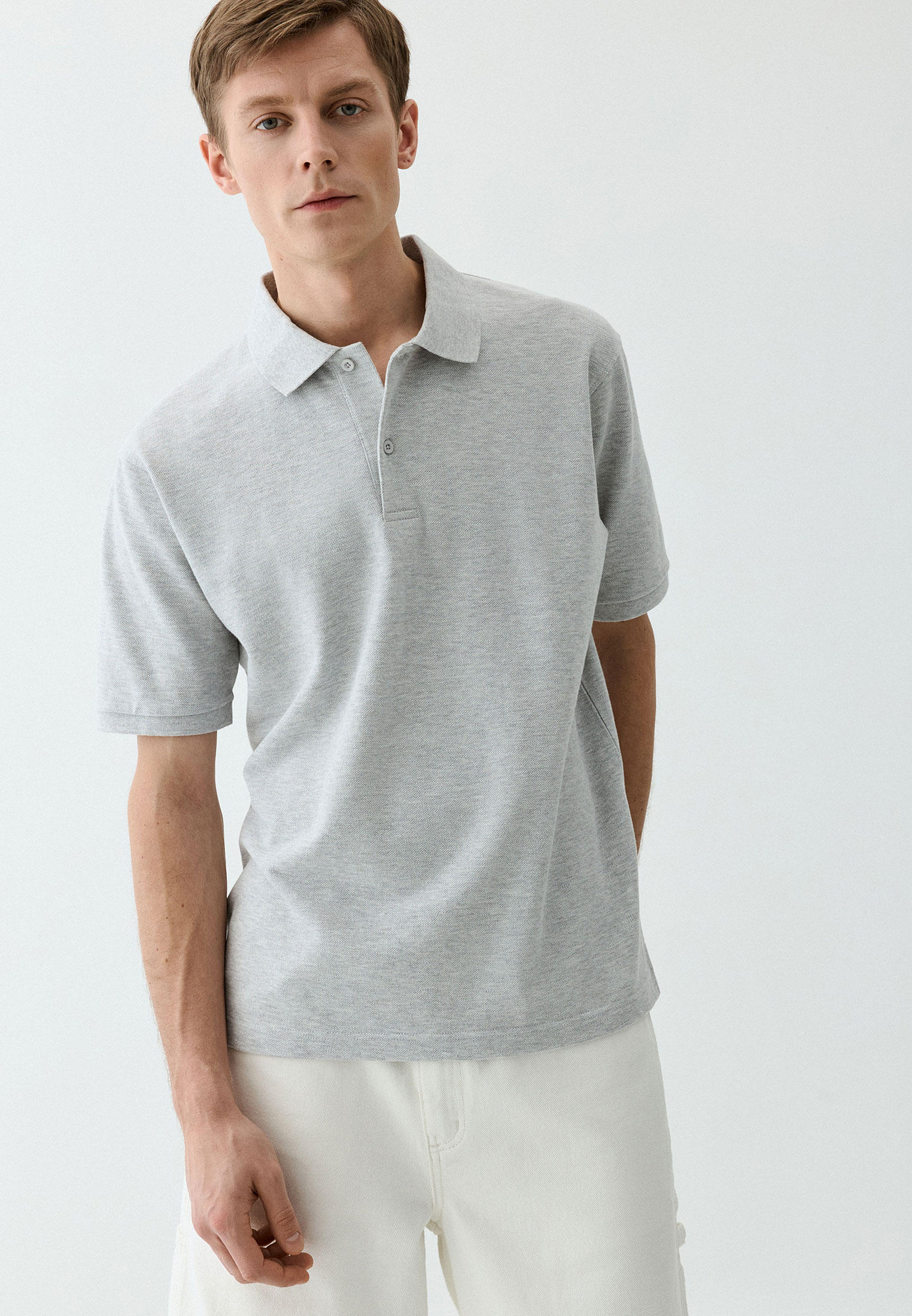 Поло Sela, цвет: серый, MP002XM00DFZ — купить в интернет-магазине Lamoda