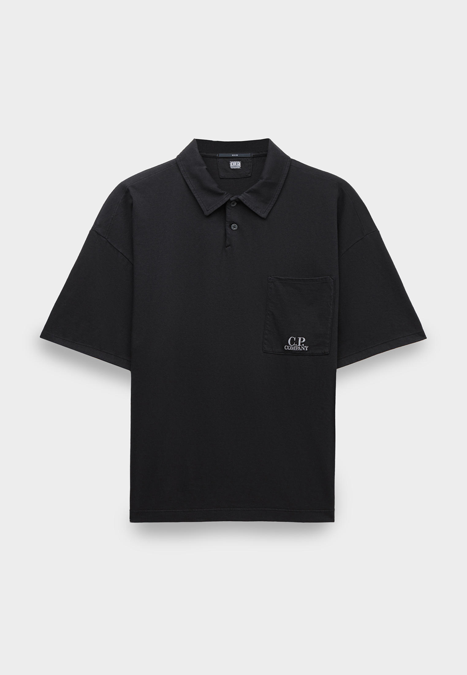 Поло C.P. Company 20/1 jersey boxy polo shirt black, цвет: черный ...