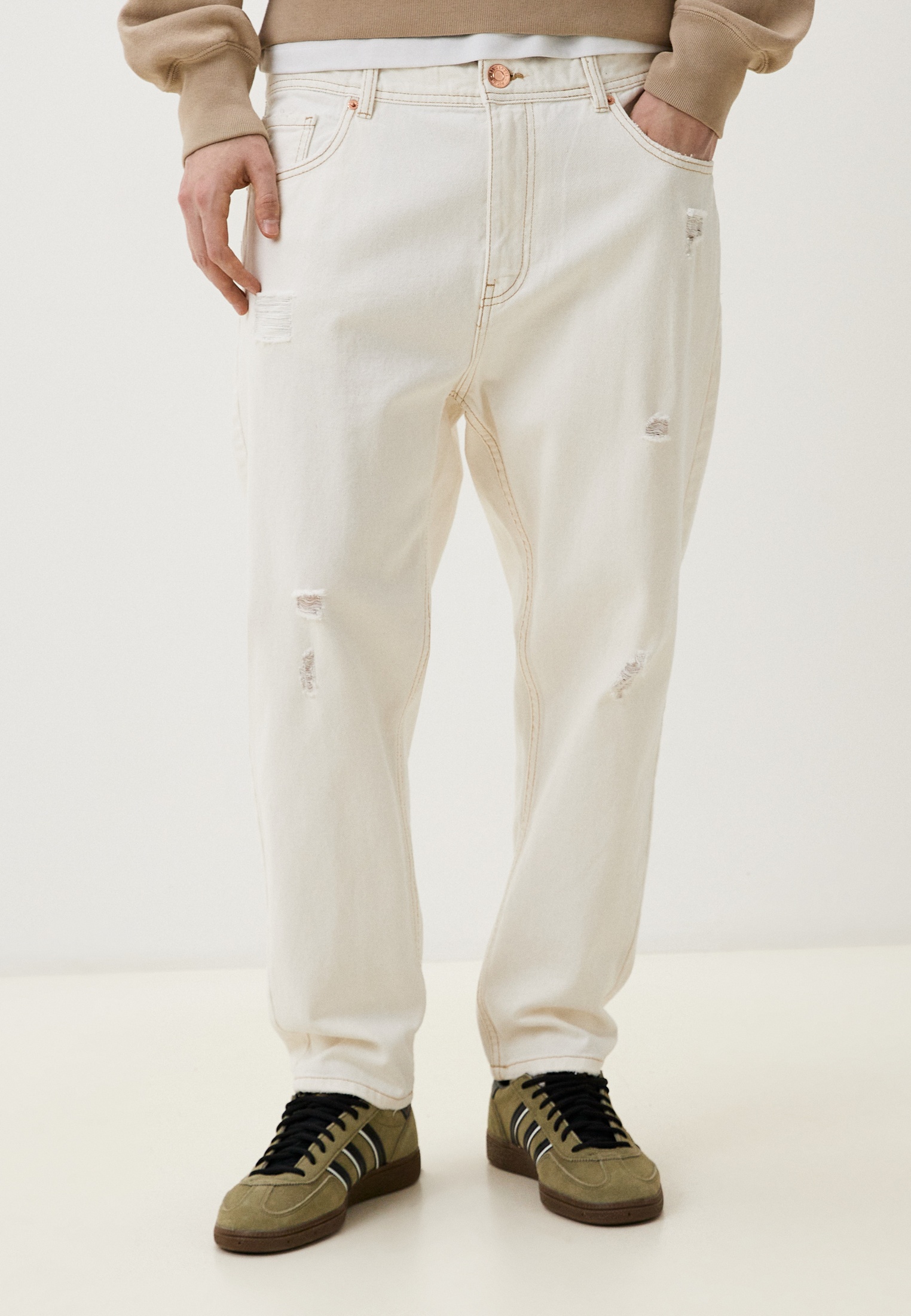 Джинсы Terranova Loose fit, цвет: белый, MP002XM00LLX — купить в ...