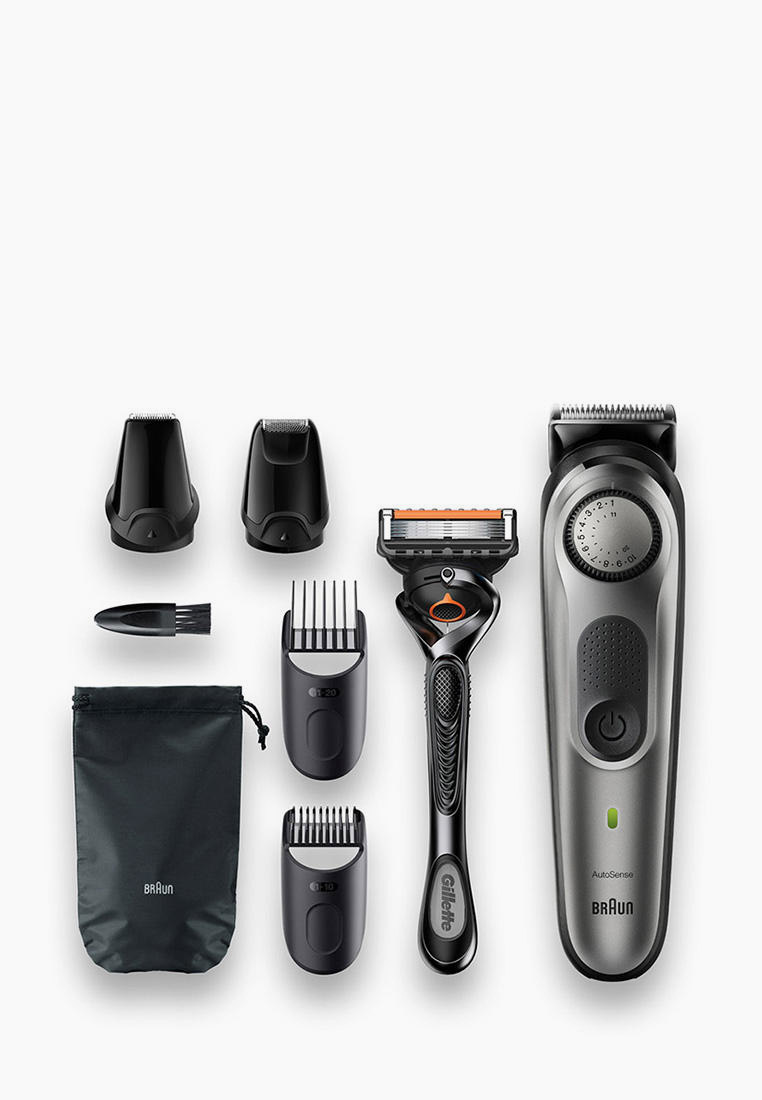 Триммер Braun для бороды и усов BT7340 с 4 насадками + Бритва Gillette ...