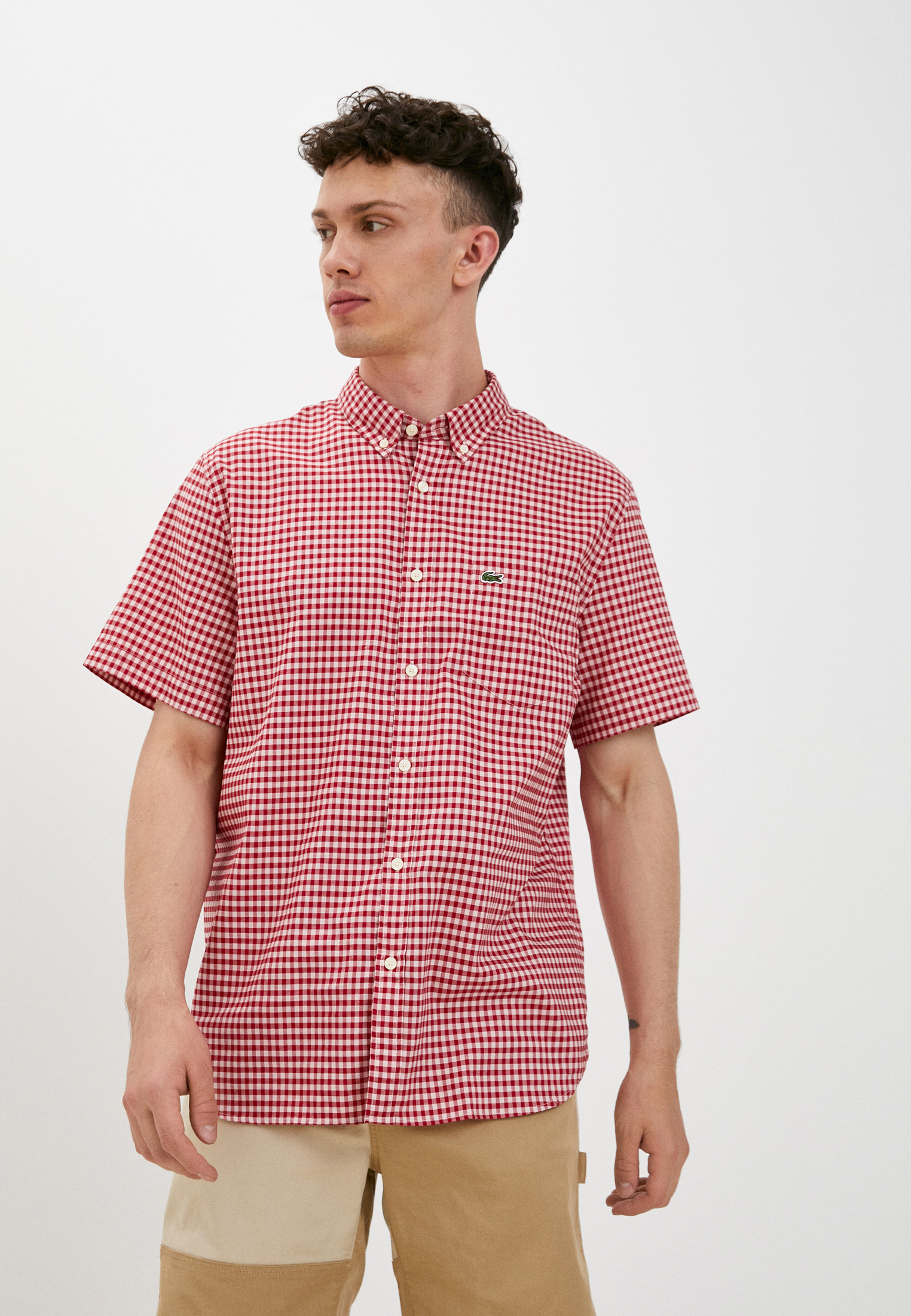 Рубашка Lacoste Regular Fit, цвет: красный, MP002XM08O4T — купить в ...
