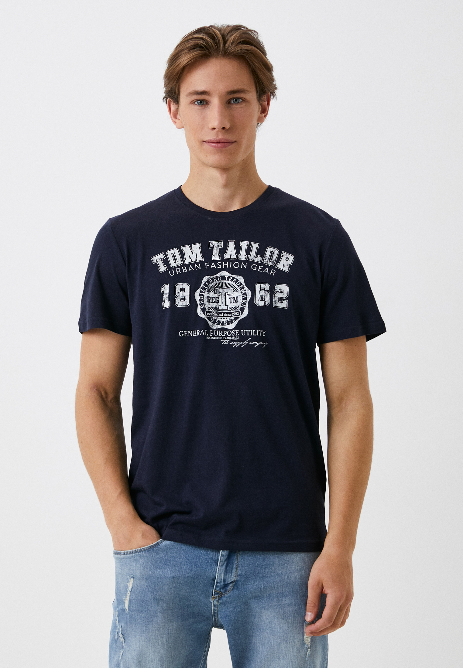 Футболка Tom Tailor, цвет: синий, MP002XM0AYRW — купить в интернет ...