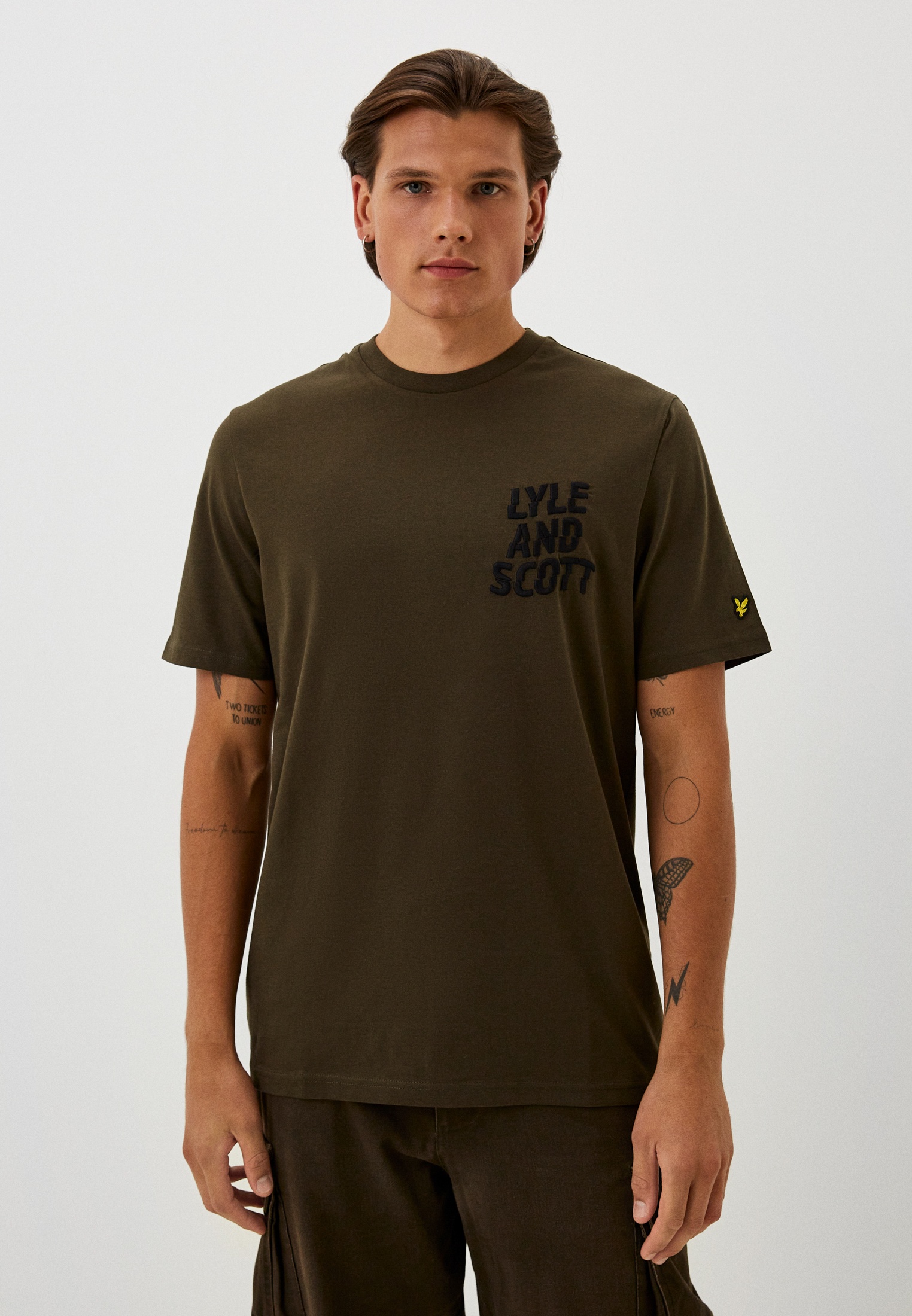 Футболка Lyle & Scott Ripple Logo T-Shirt, цвет: хаки, MP002XM0B55D ...