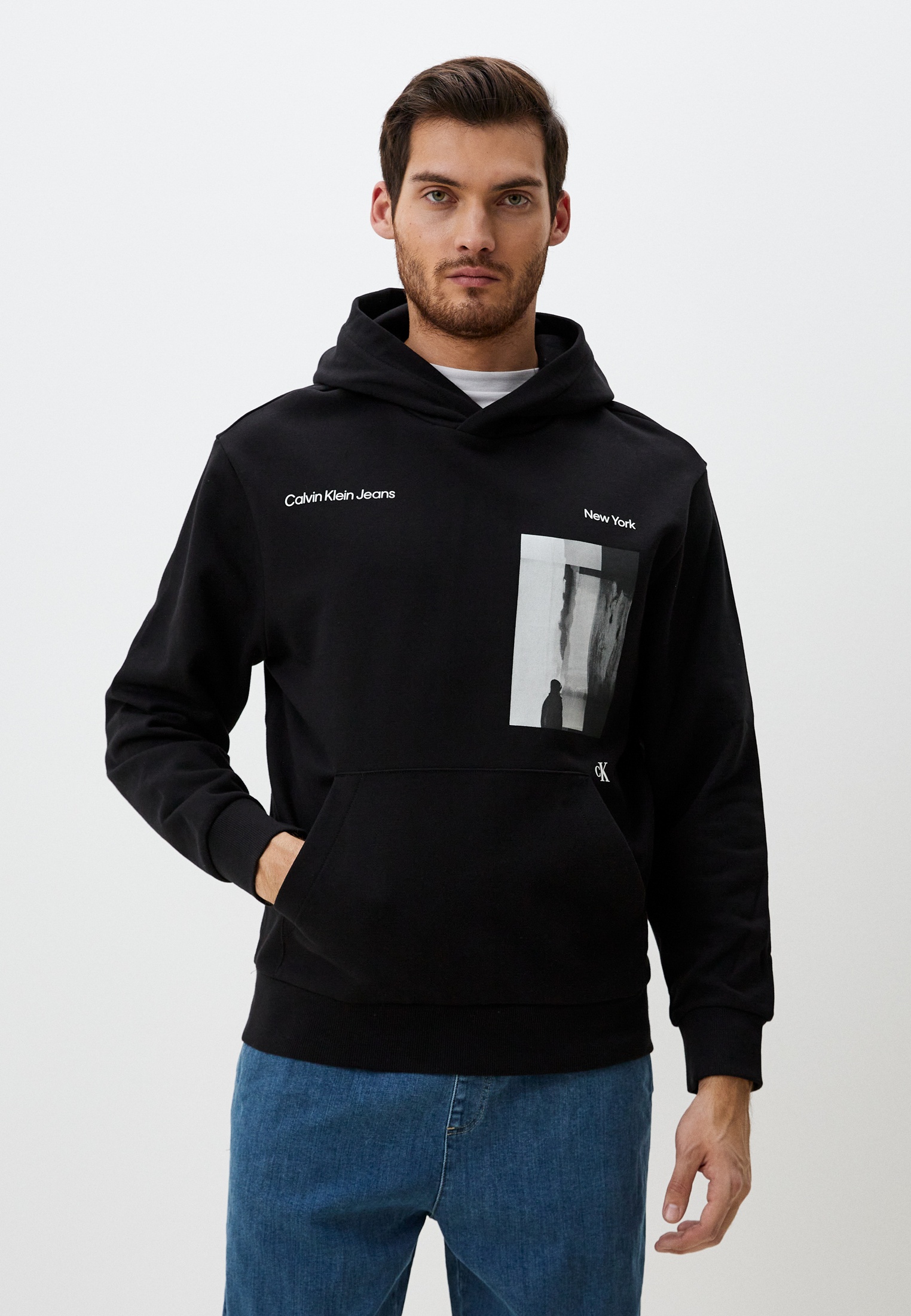 Худи Calvin Klein Jeans, цвет: черный, MP002XM0B6G6 — купить в интернет ...