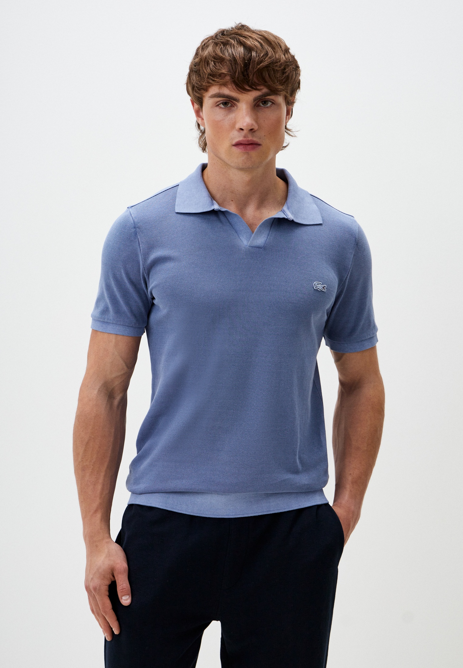 Поло Lacoste, цвет: синий, MP002XM0B713 — купить в интернет-магазине Lamoda