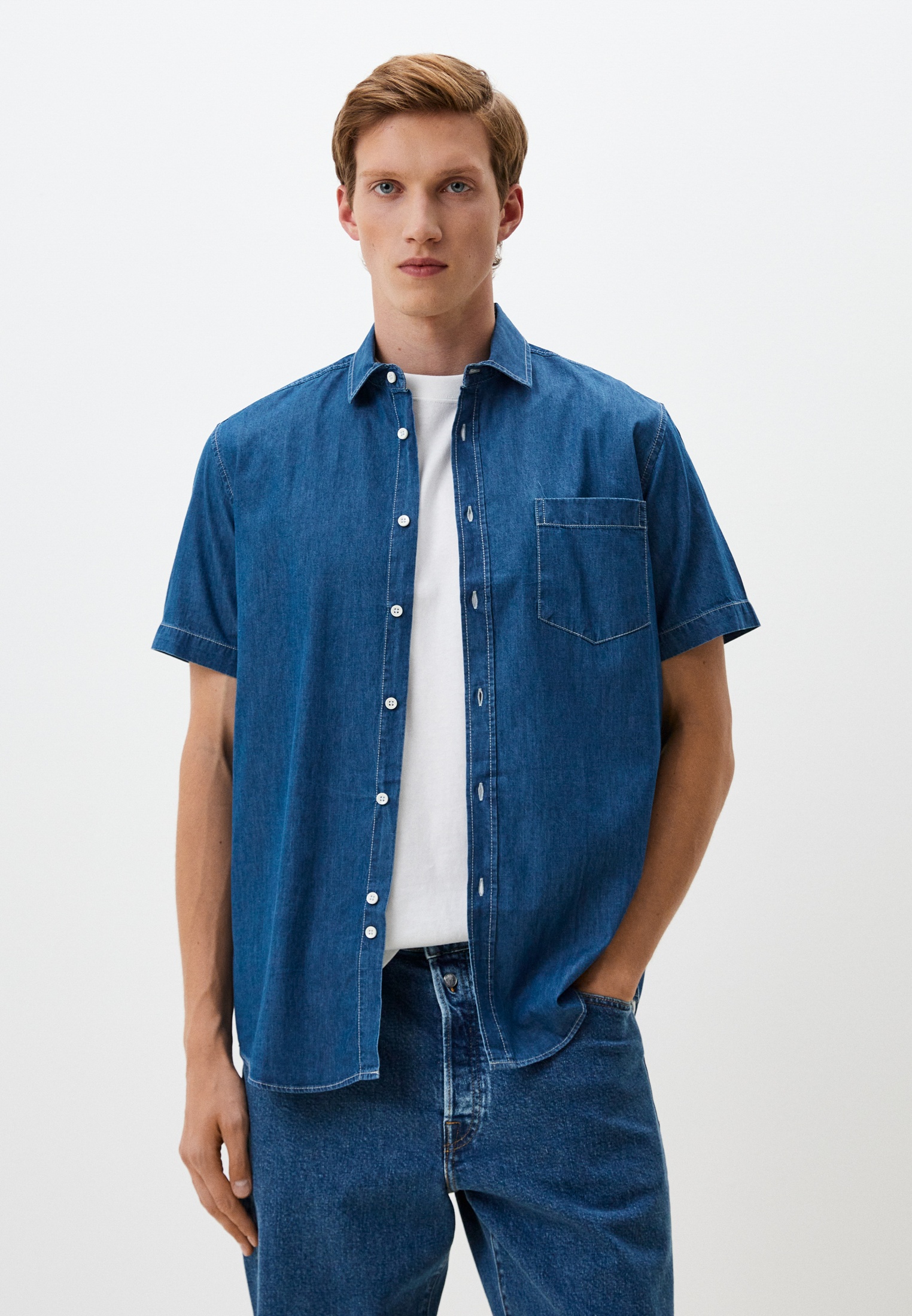 Рубашка Brostem regular, цвет: синий, MP002XM0BCXX — купить в интернет-магазине Lamoda