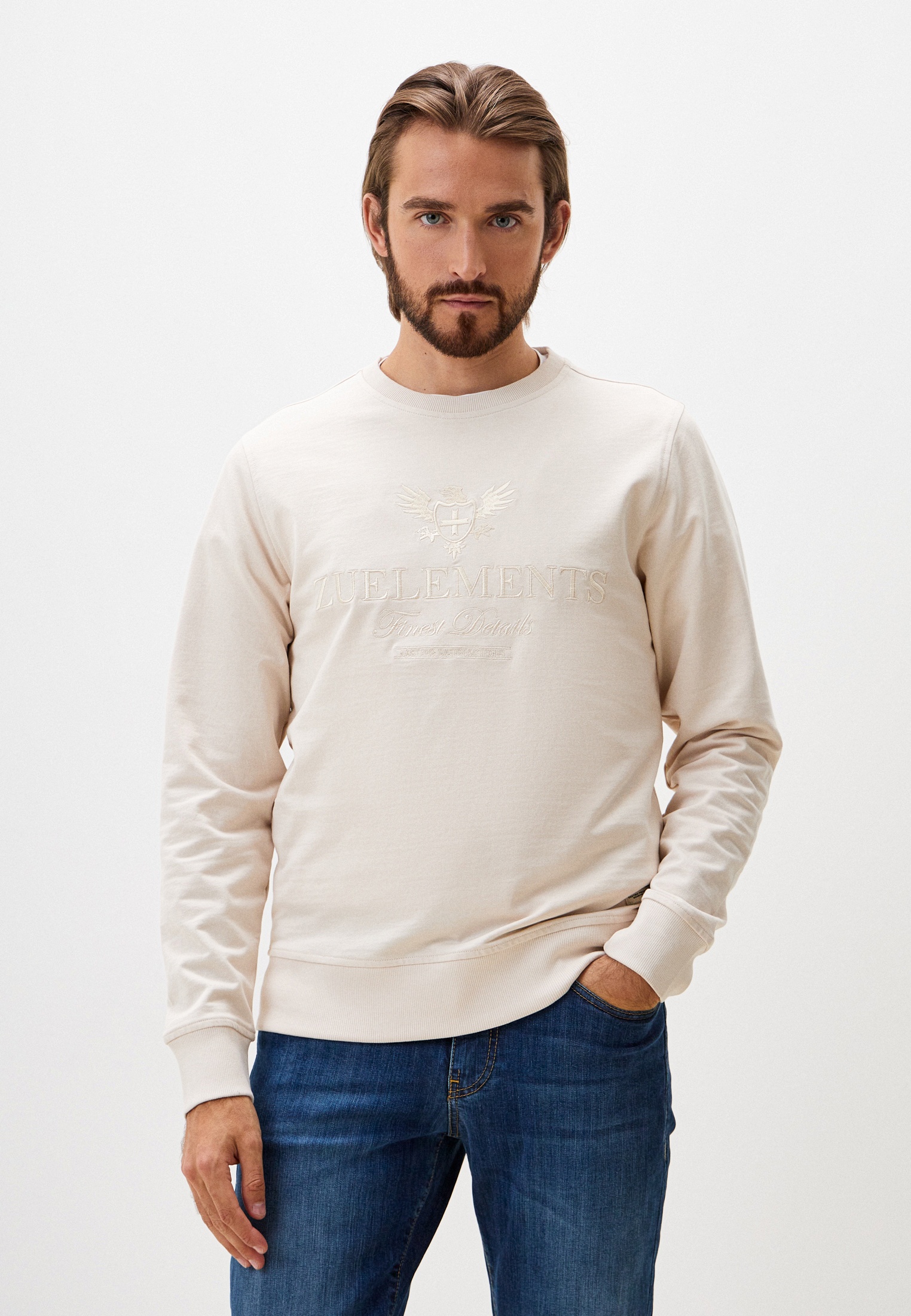 Свитшот ZU Elements, цвет: бежевый, MP002XM0BRKC — купить в интернет-магазине Lamoda