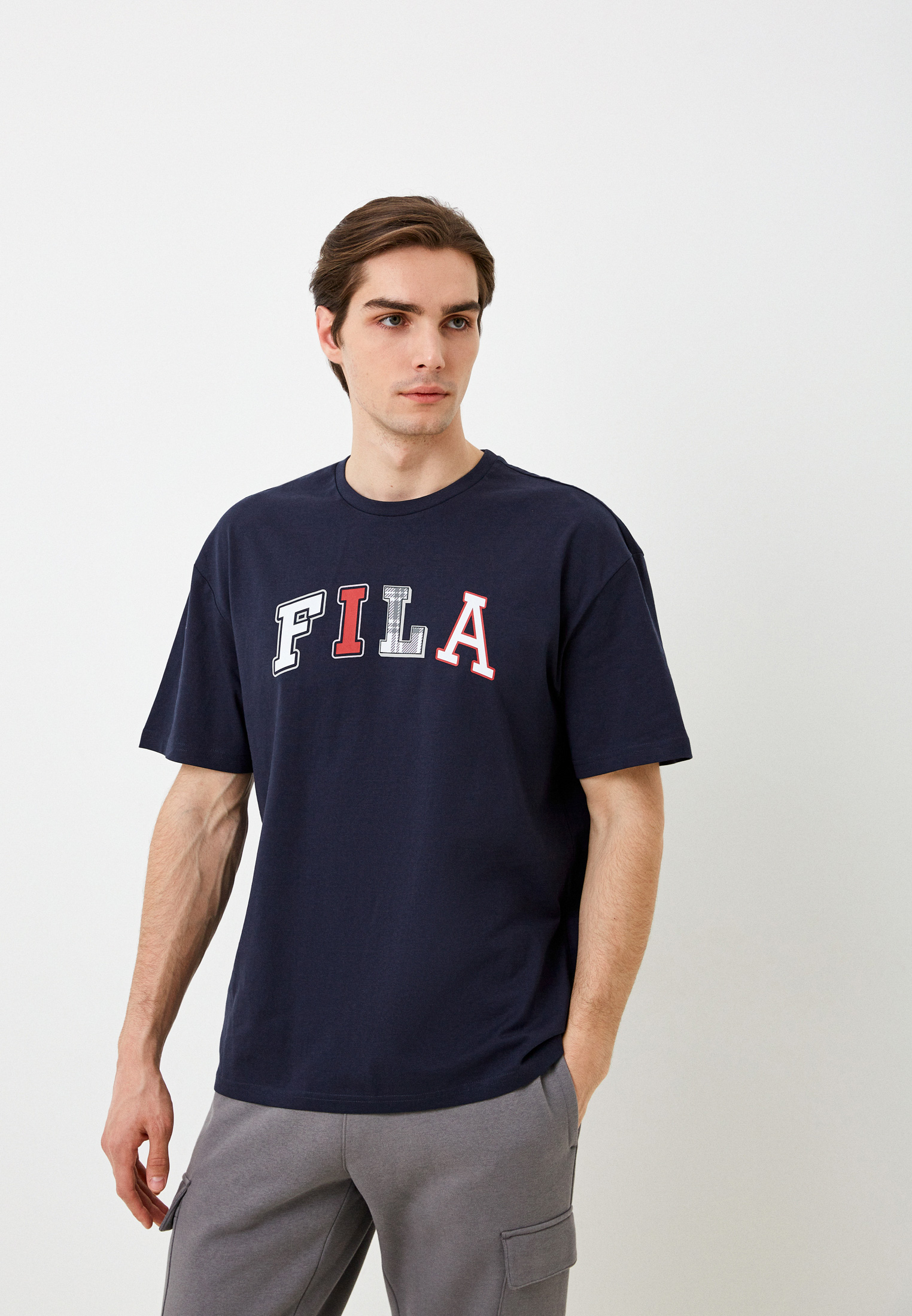 Футболка Fila, цвет: синий, MP002XM0MZ2G — купить в интернет-магазине Lamoda