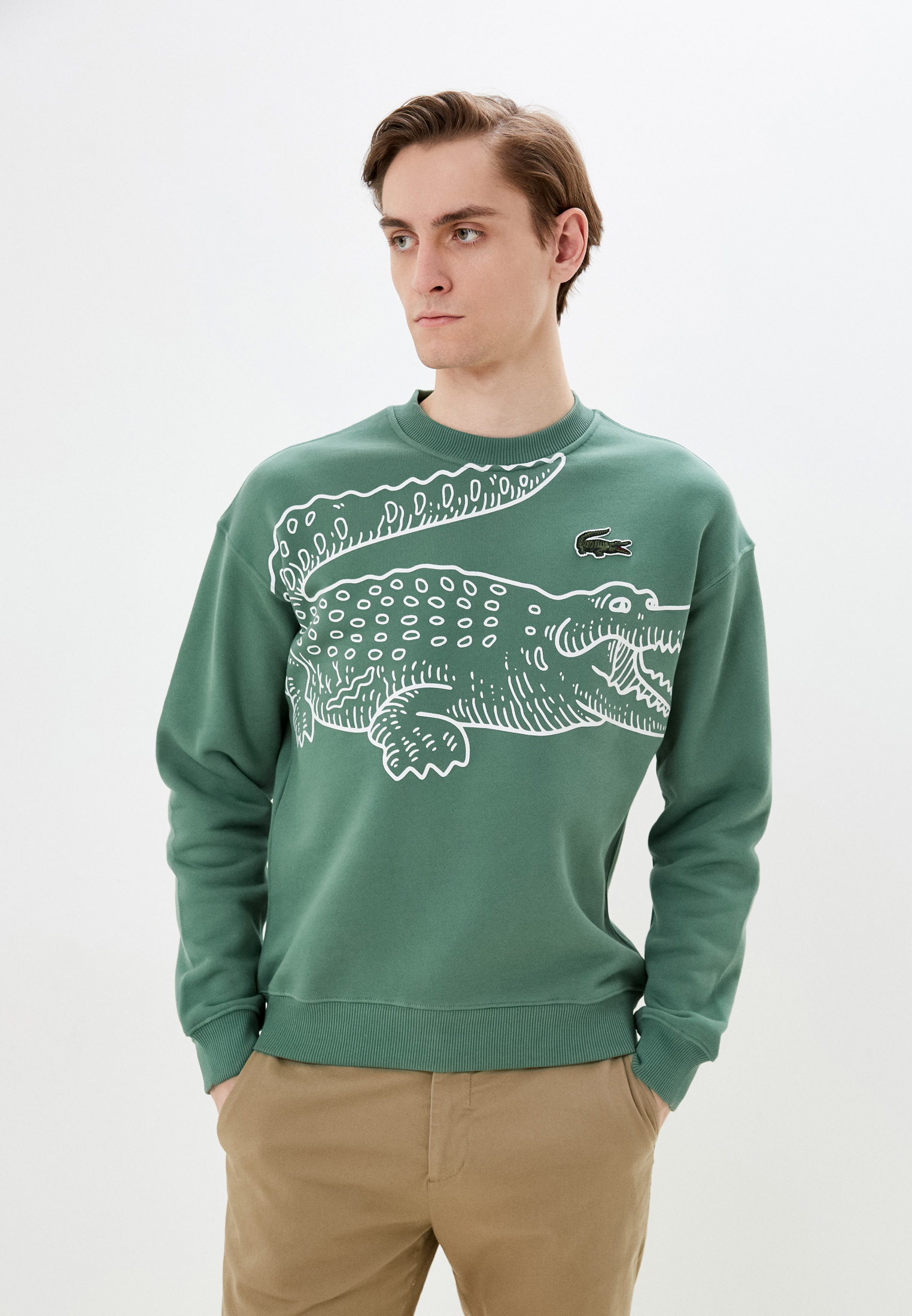 Свитшот Lacoste Loose Fit, цвет: зеленый, MP002XM0SC4A — купить в ...