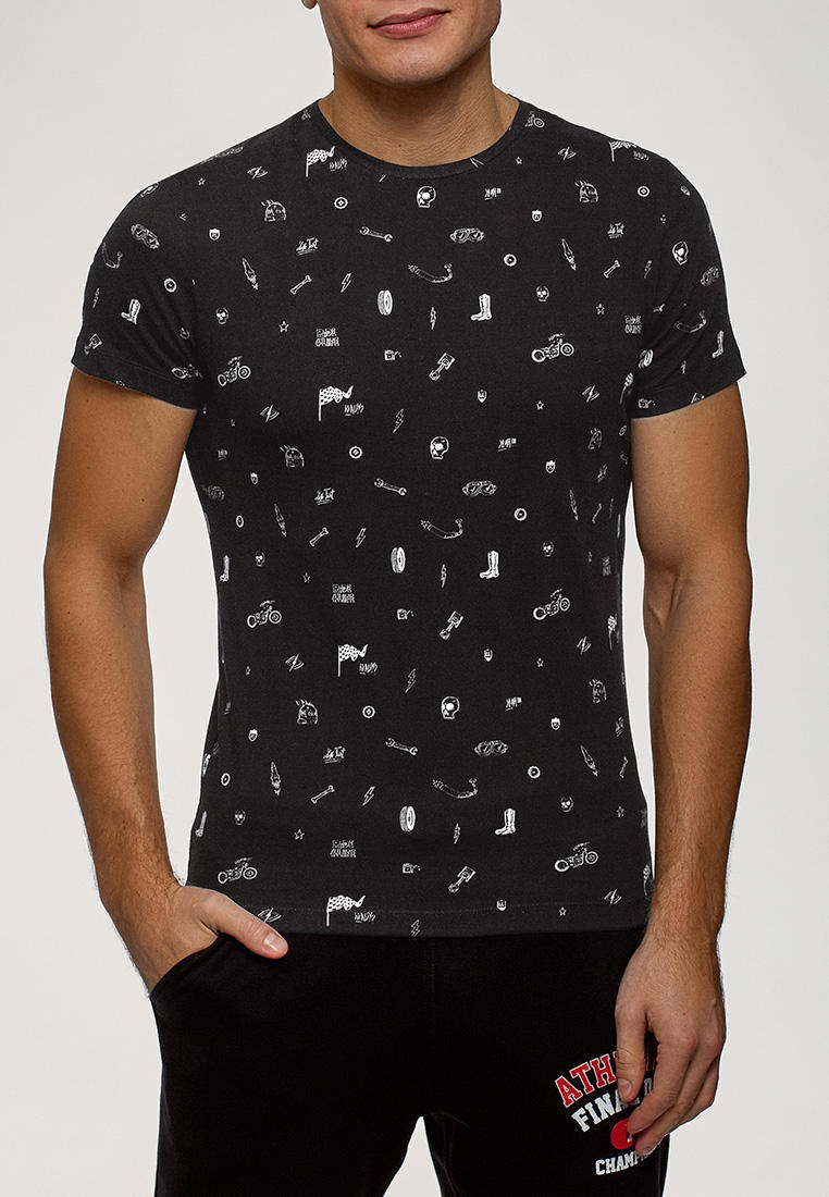 Футболка oodji, цвет: черный, MP002XM0V5I4 — купить в интернет-магазине ...