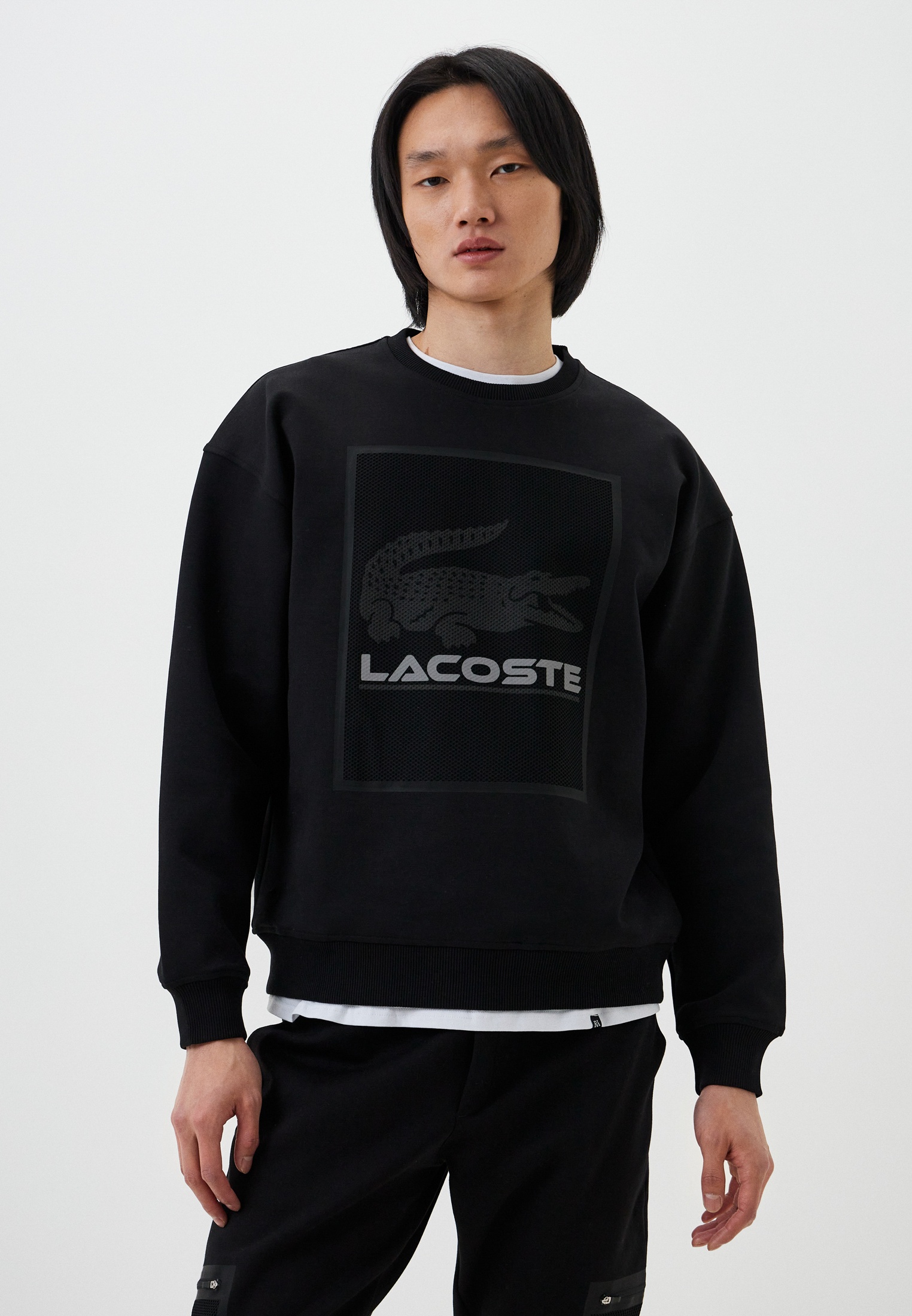 Свитшот Lacoste, цвет: черный, MP002XM0VG1X — купить в интернет ...