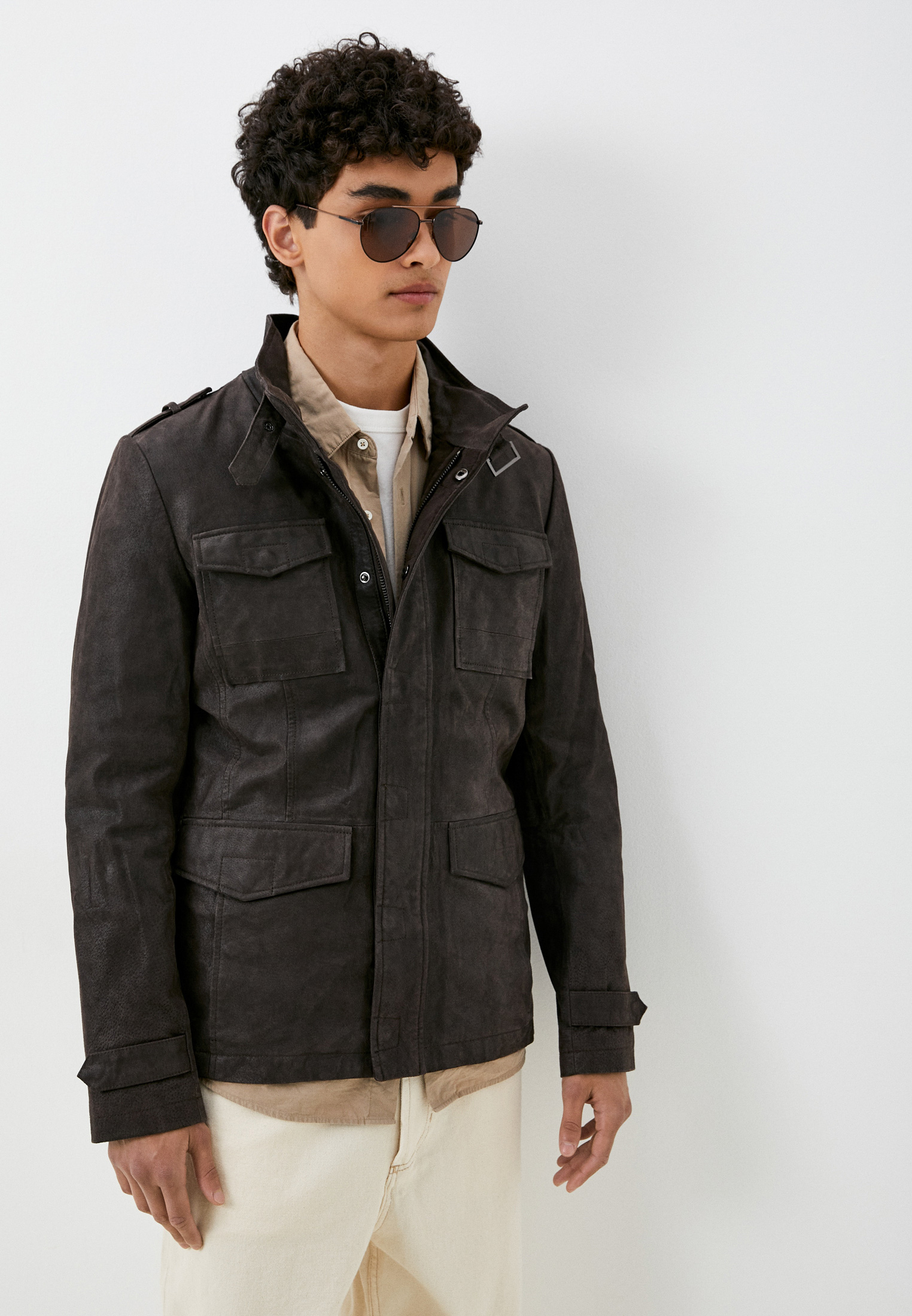 Куртка кожаная Urban Fashion for Men, цвет: коричневый, MP002XM0WI9A ...