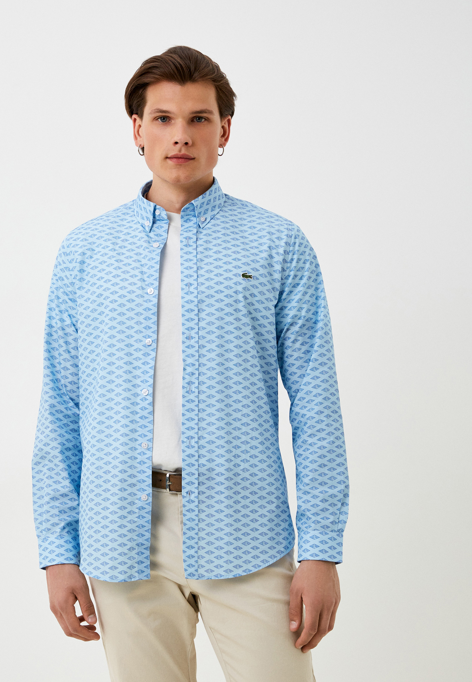 Рубашка Lacoste Slim Fit, цвет: голубой, MP002XM14Y7M — купить в ...