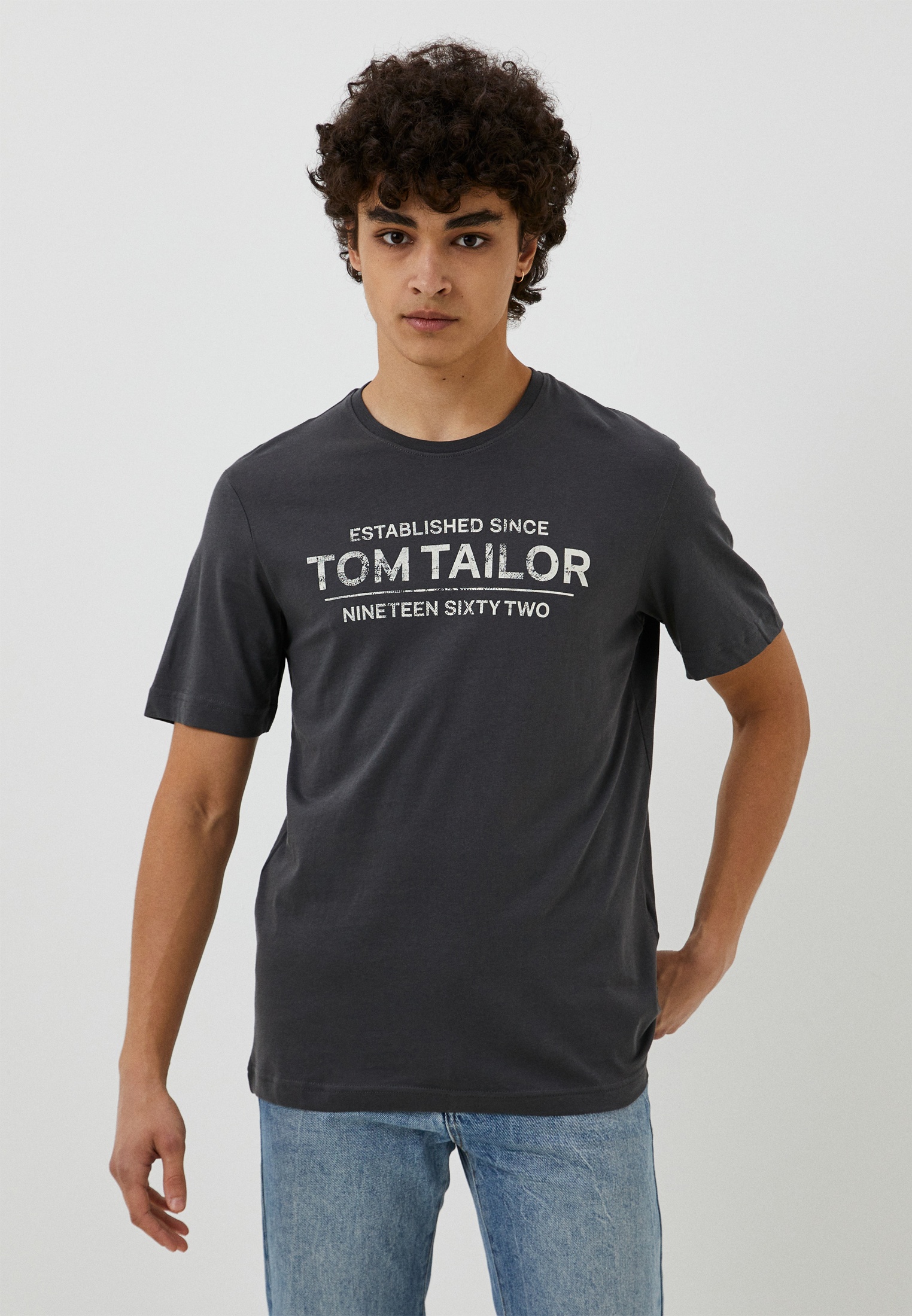 Футболка Tom Tailor, цвет: серый, MP002XM19ATR — купить в интернет ...