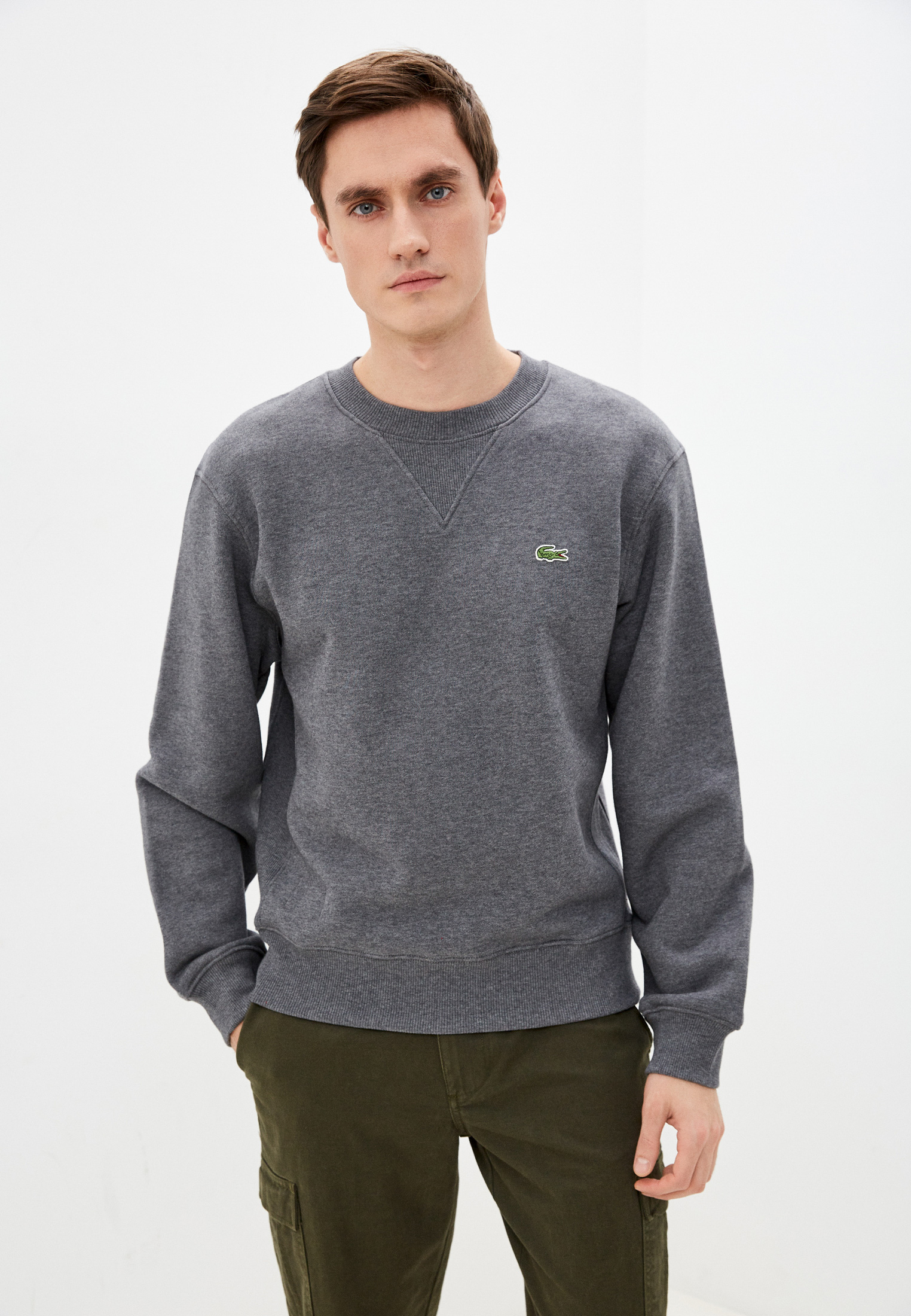Свитшот Lacoste, цвет: серый, MP002XM1HV7U — купить в интернет-магазине ...
