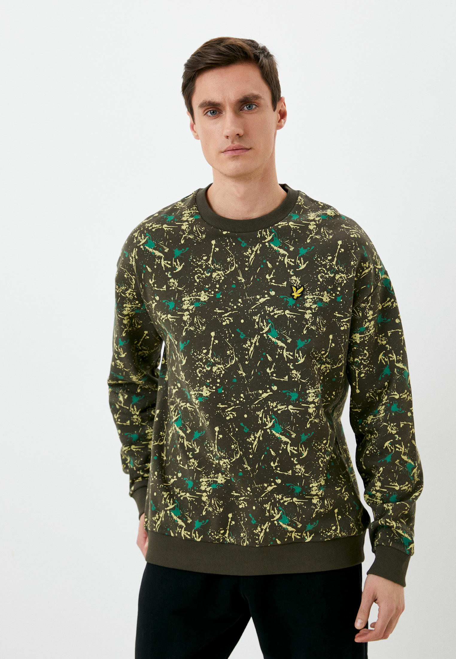 Свитшот Lyle & Scott Splatter Print , цвет: хаки, MP002XM1I6XV — купить ...