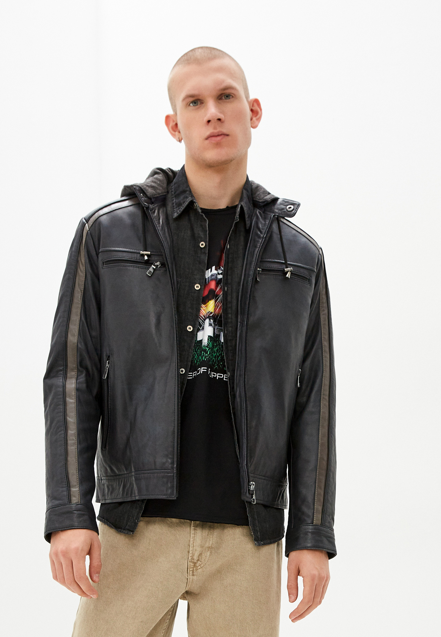 Куртка кожаная Jorg Weber, цвет: черный, MP002XM1RJFN — купить в ...